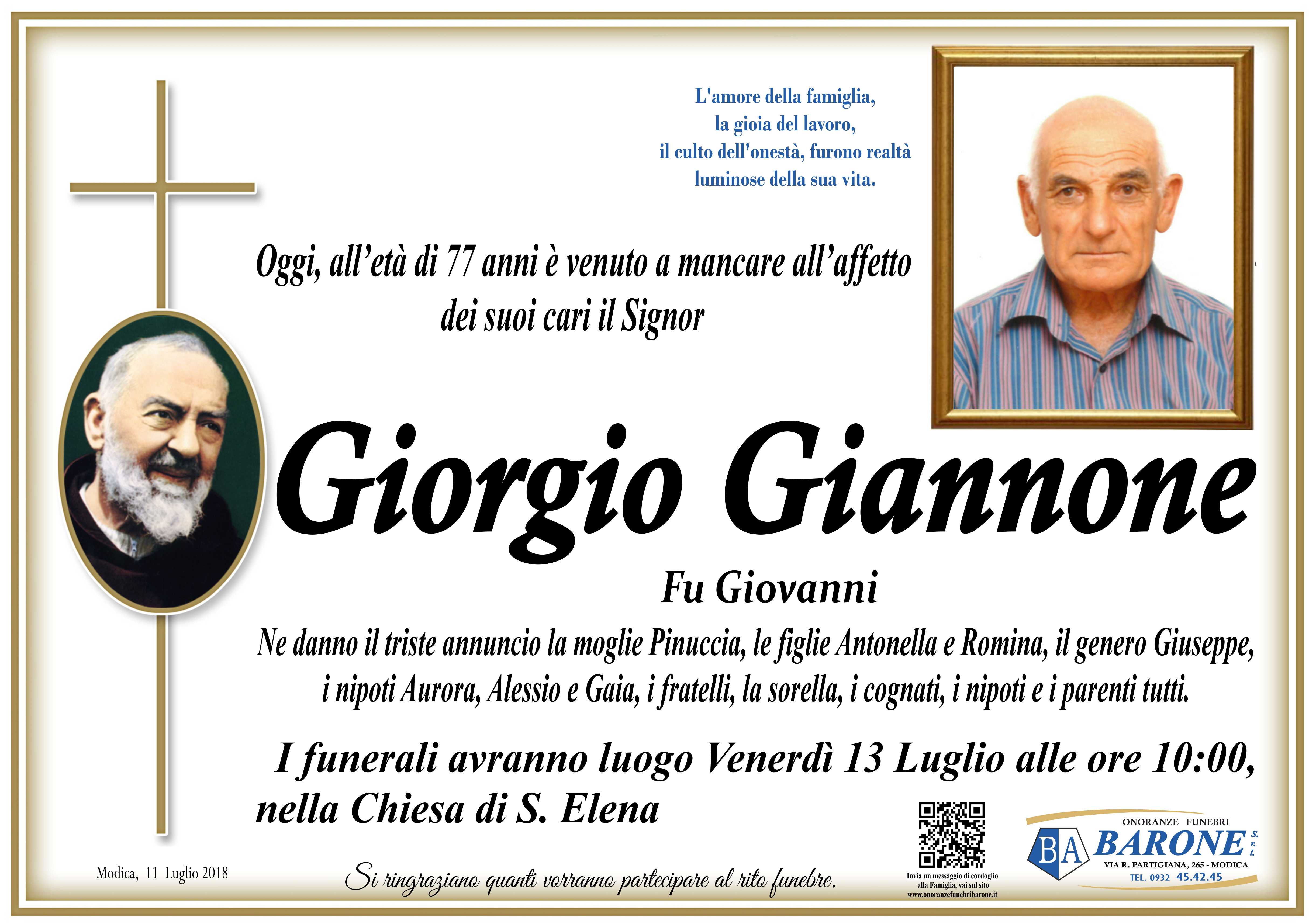 Necrologi: Giorgio Giannone - Ragusa Oggi