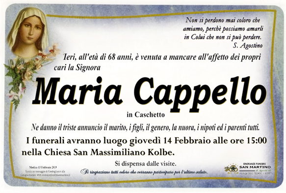 Necrologi: Maria Cappello - Ragusa Oggi