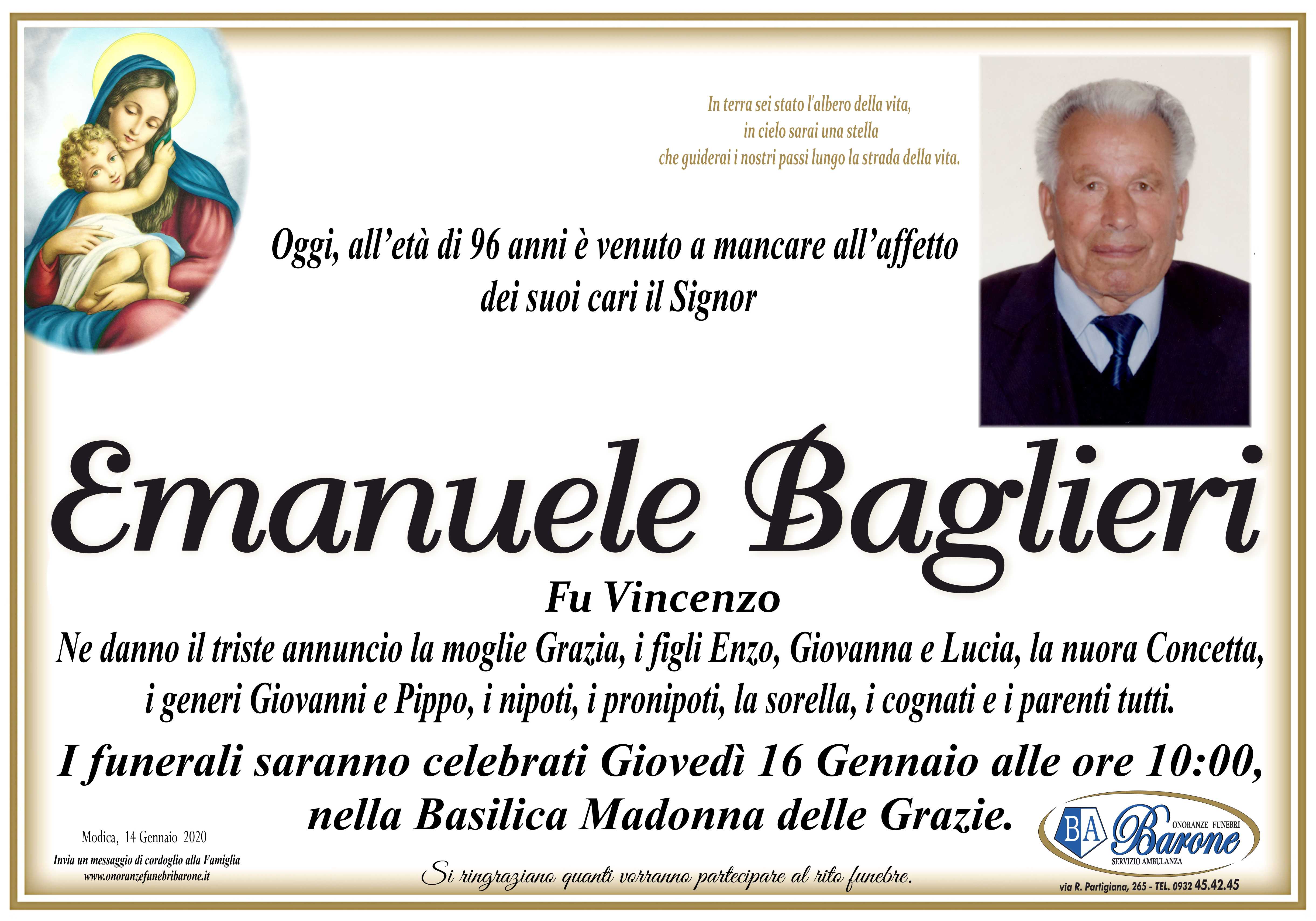 Necrologi: Emanuele Baglieri - Ragusa Oggi