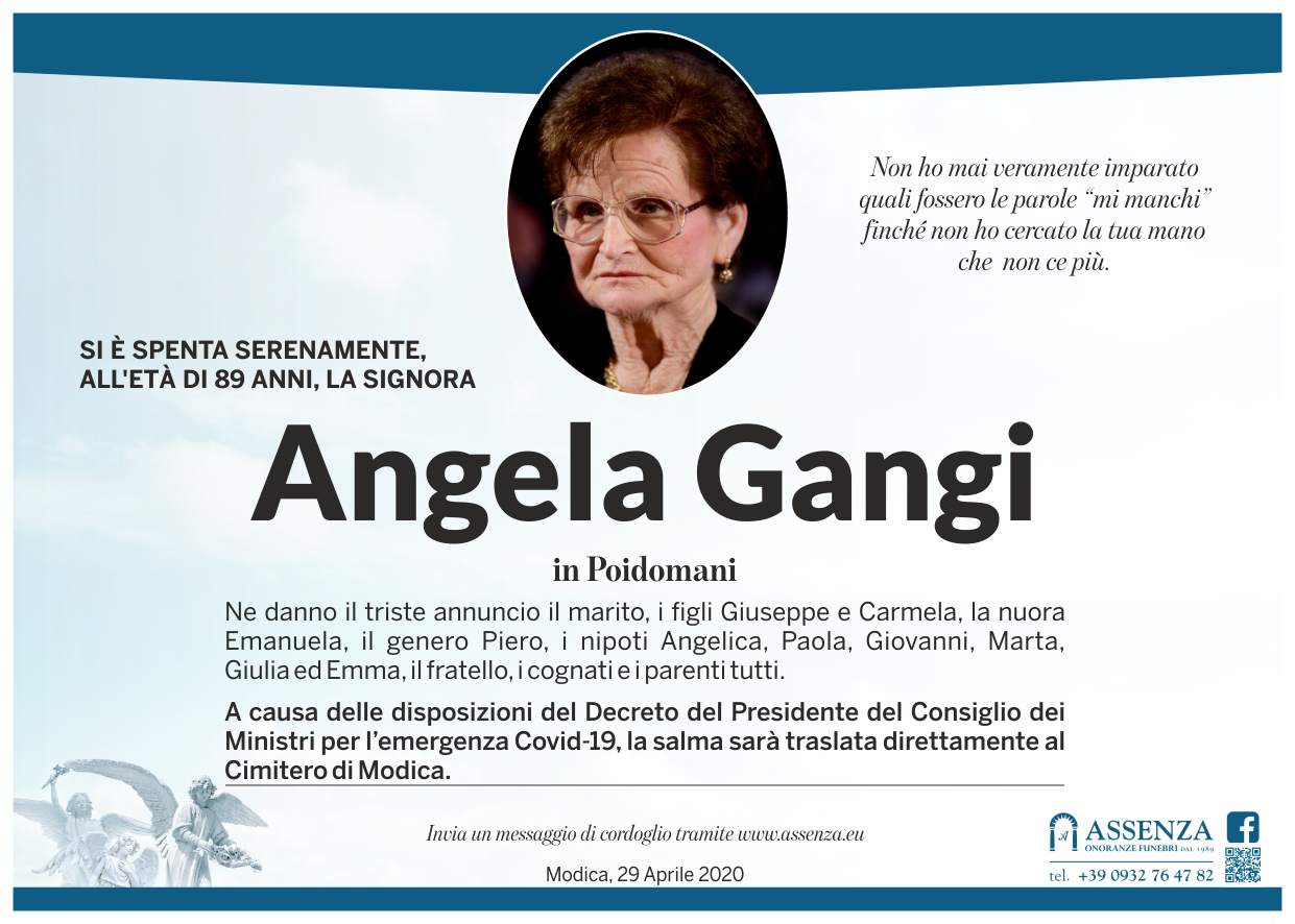 Necrologi: Angela Gangi - Ragusa Oggi