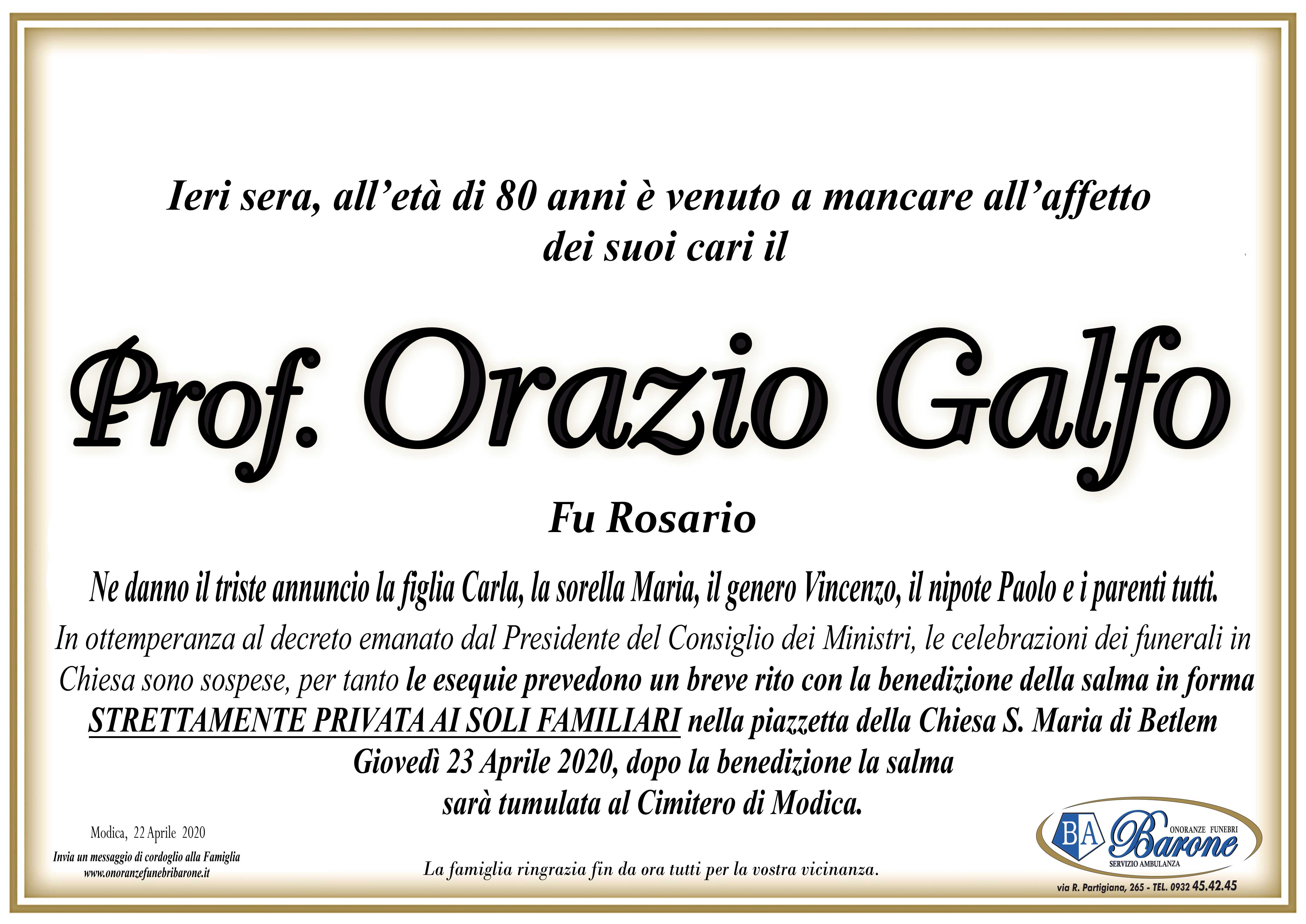 E' morto il Prof. Orazio Galfo - Ragusa Oggi