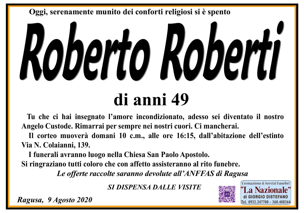 Necrologi: Roberto Roberti - Ragusa Oggi