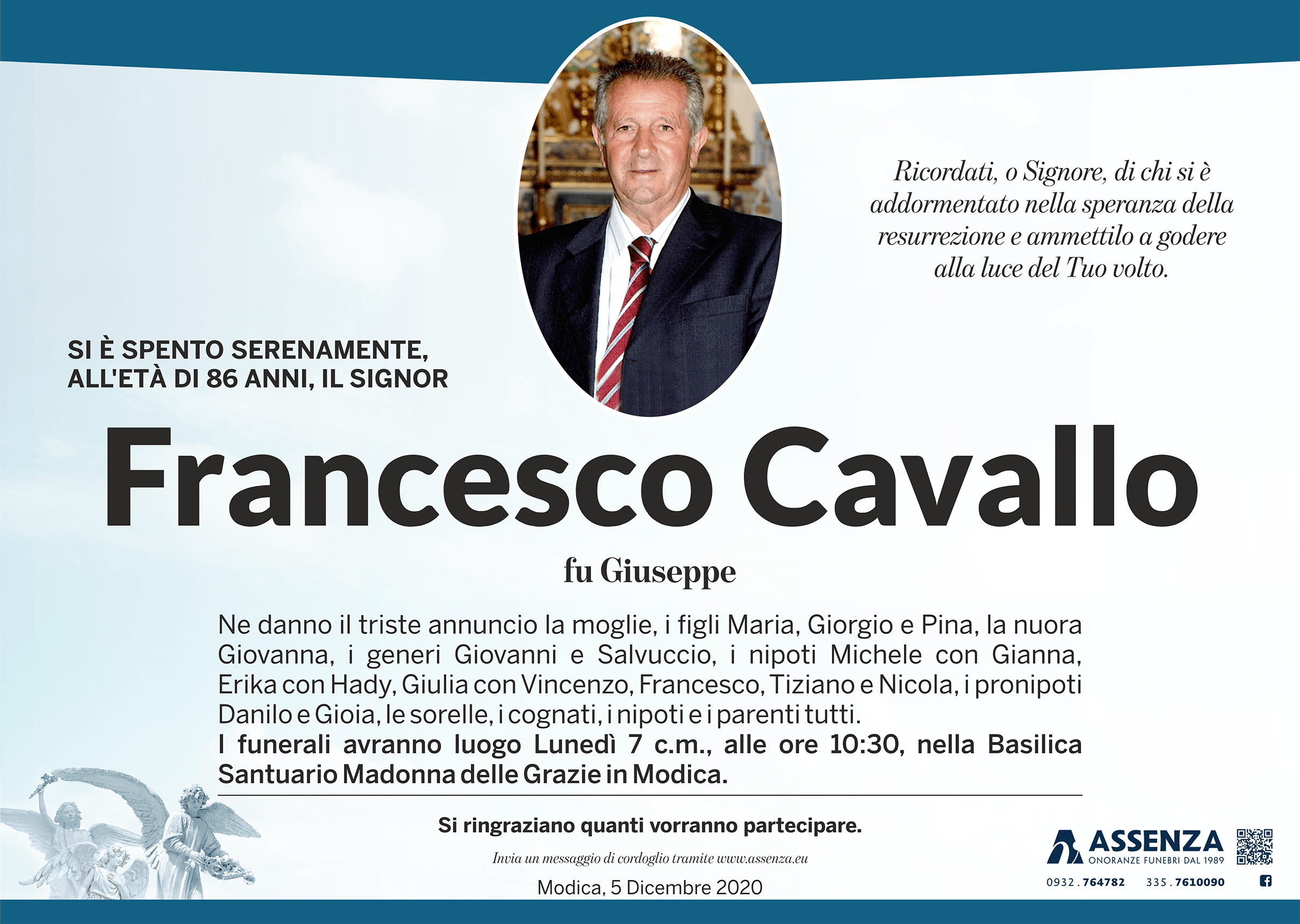 Necrologi: Francesco Cavallo - Ragusa Oggi