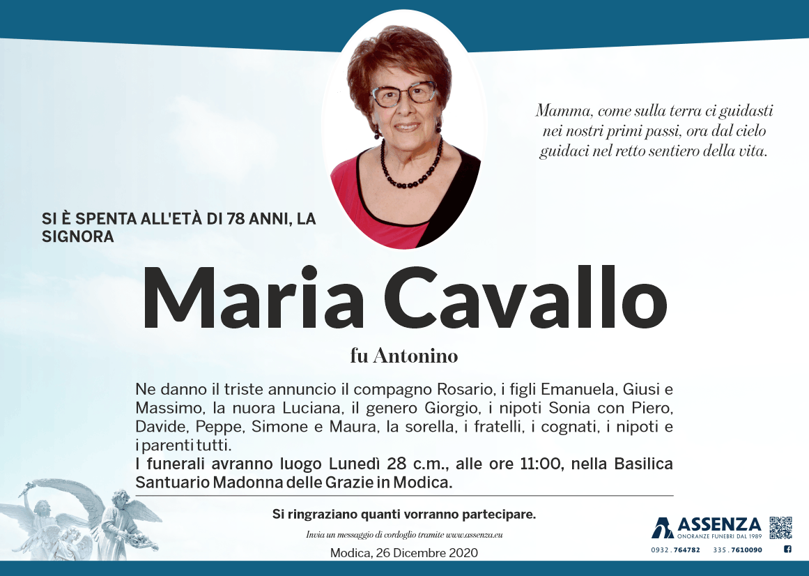Necrologi: Maria Cavallo - Ragusa Oggi
