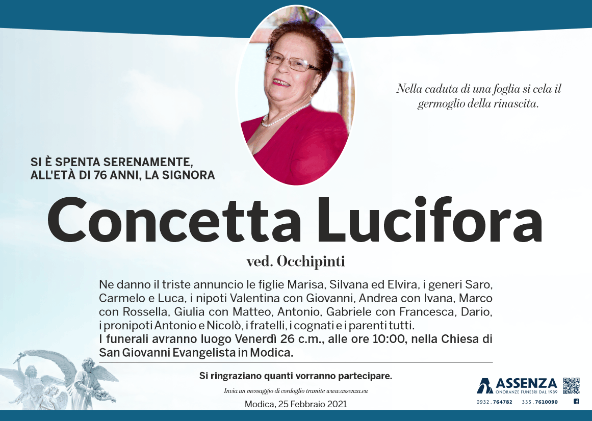 Necrologi: Concetta Lucifora - Ragusa Oggi