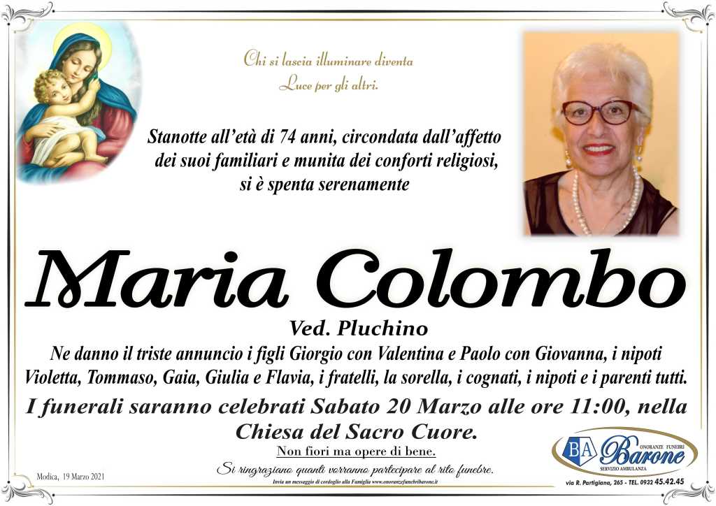 Necrologi: Maria Colombo - Ragusa Oggi