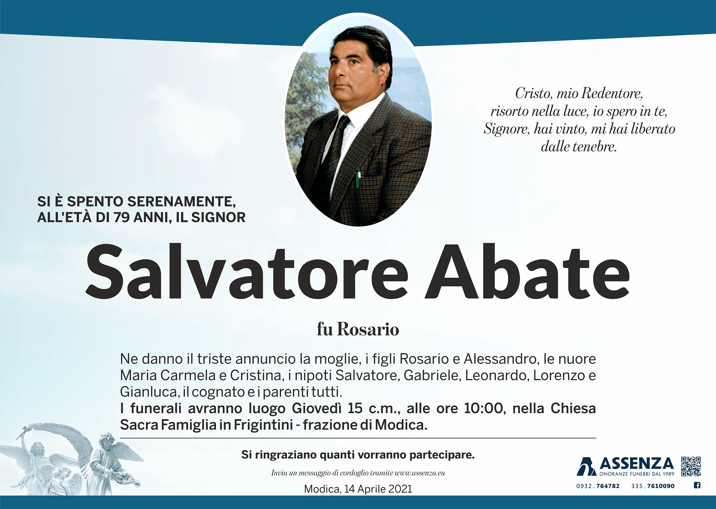 Necrologi: Salvatore Abate - Ragusa Oggi