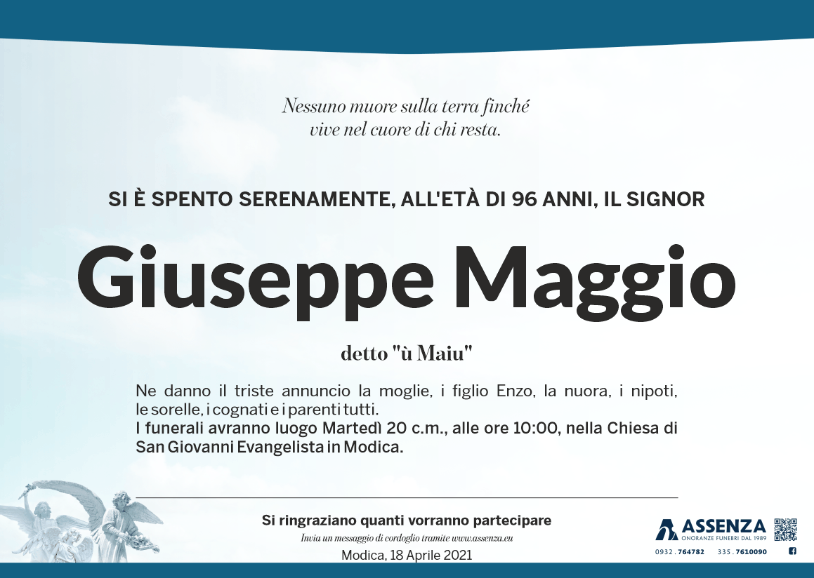 Necrologi: Giuseppe Maggio - Ragusa Oggi