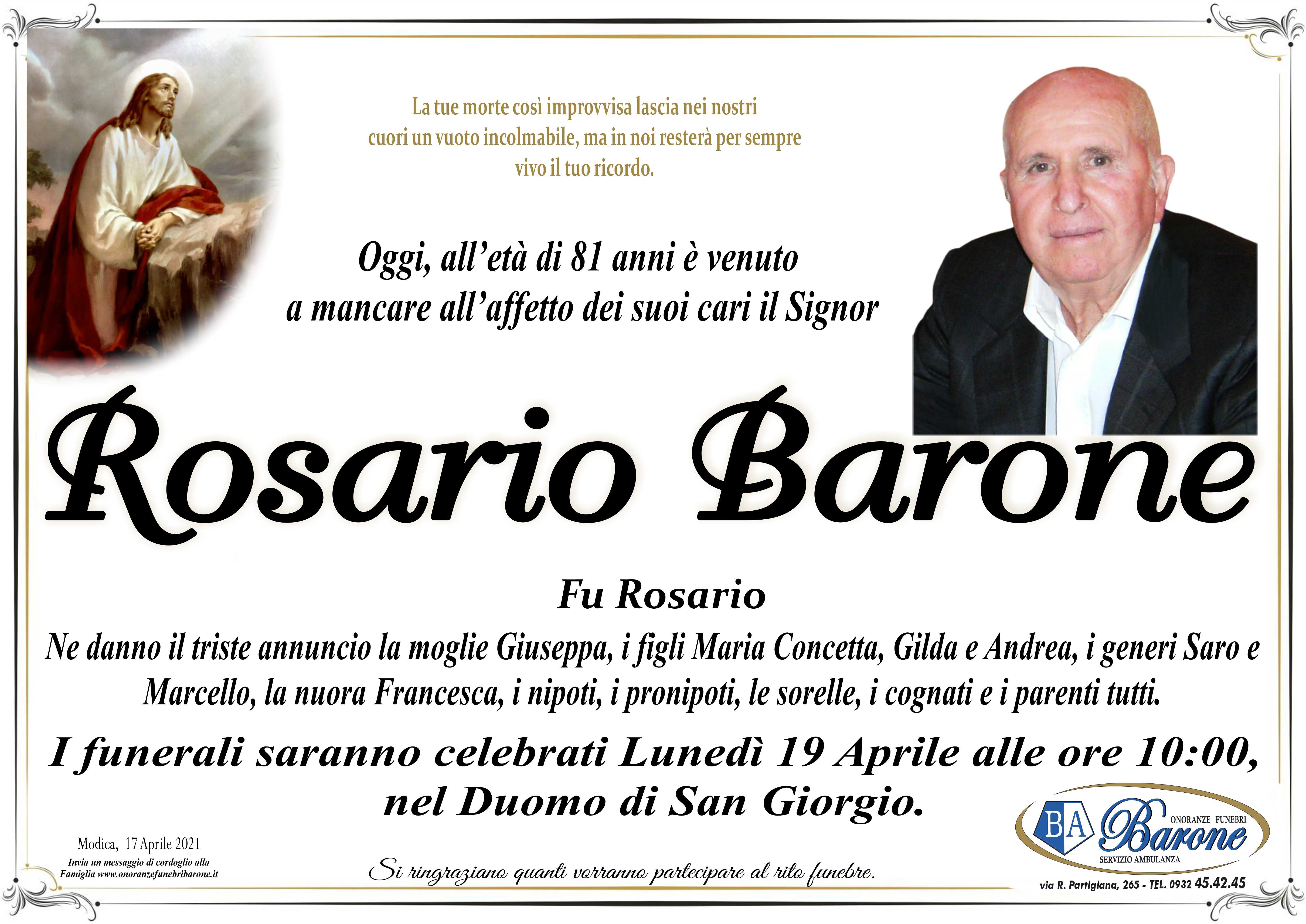 Necrologi: Rosario Barone - Ragusa Oggi