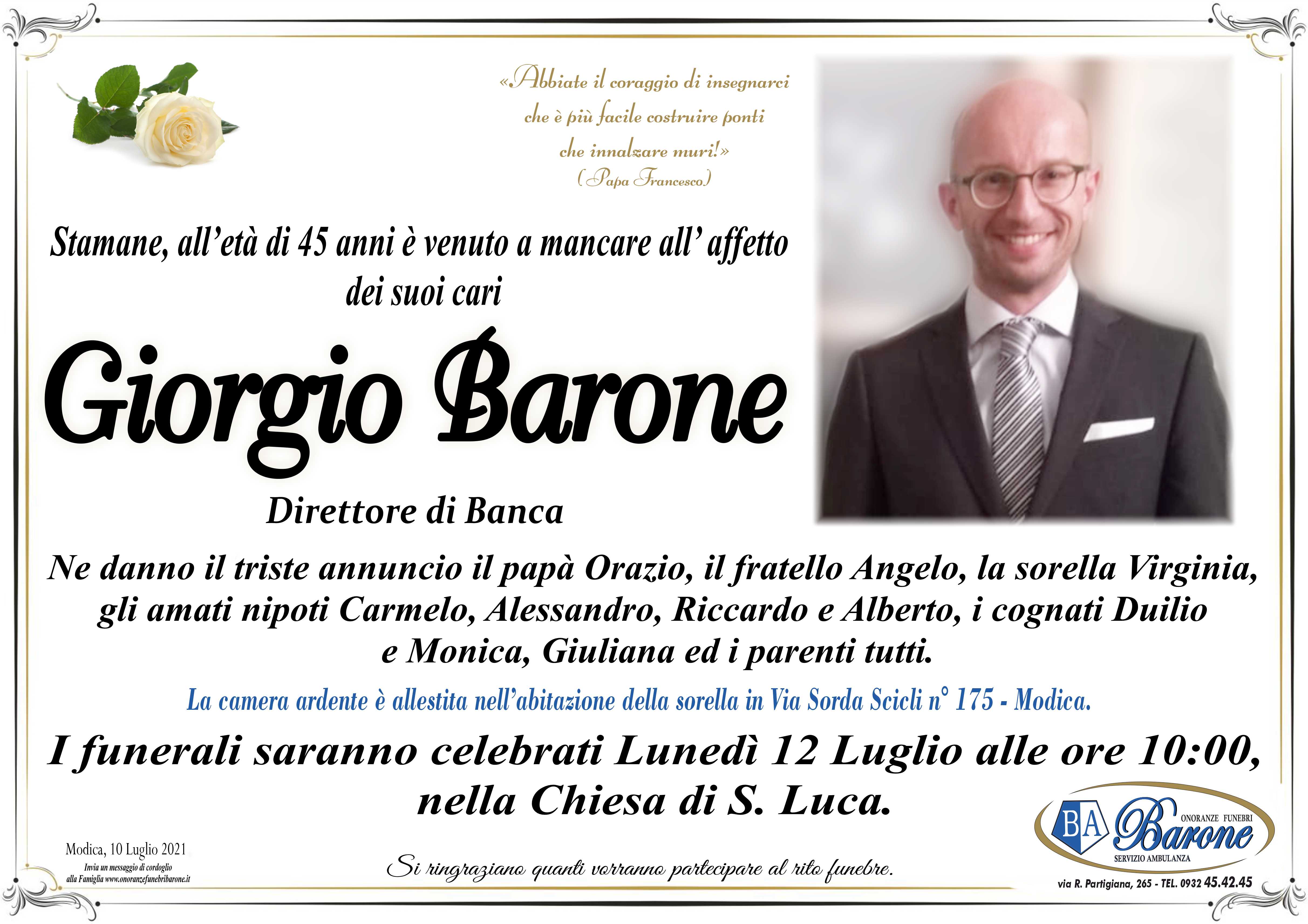 Necrologi: Giorgio Barone - Ragusa Oggi