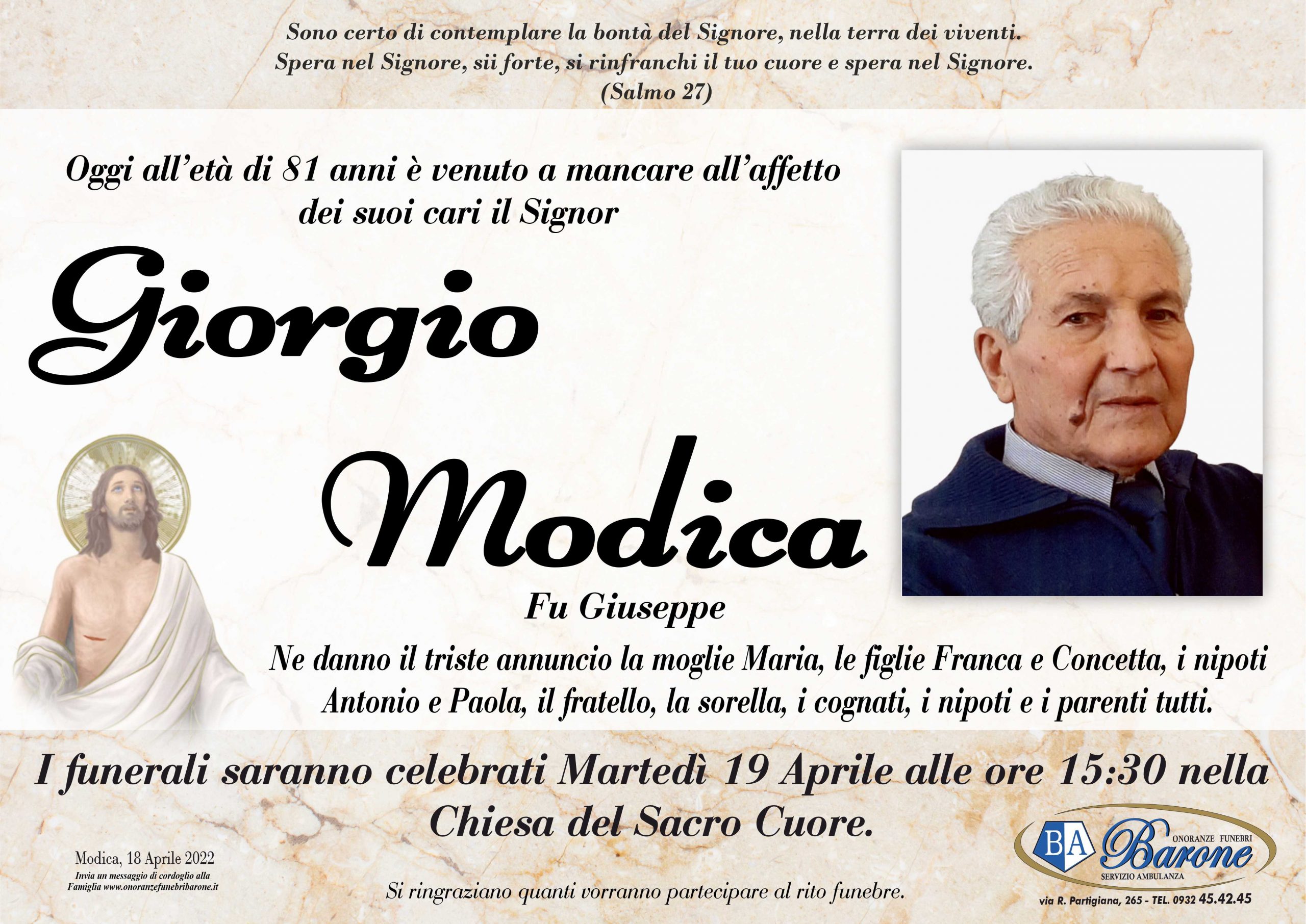 Necrologi: Giorgio Modica - Ragusa Oggi