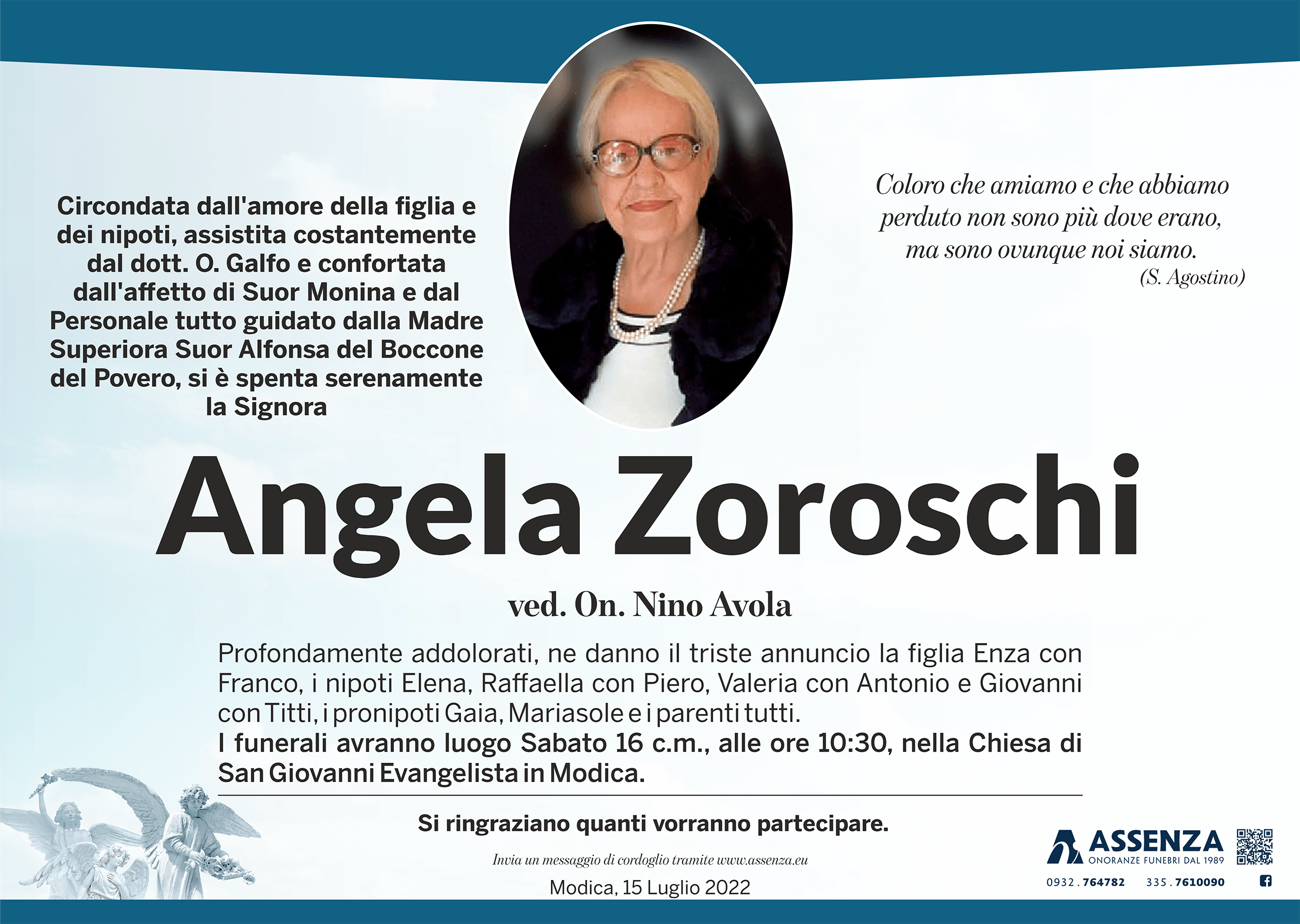 Necrologi: Angela Zoroschi - Ragusa Oggi