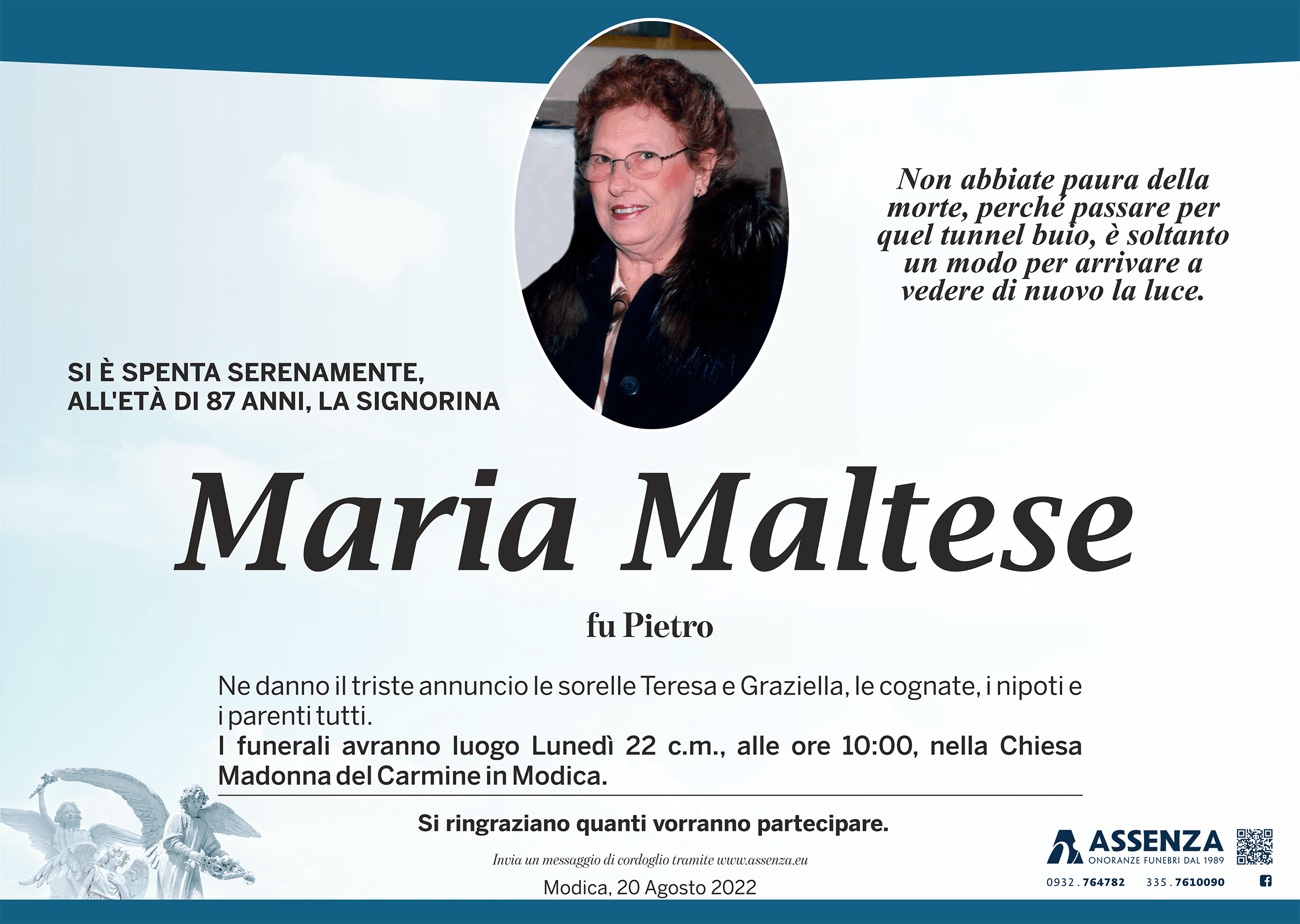 Necrologi: Maria Maltese - Ragusa Oggi