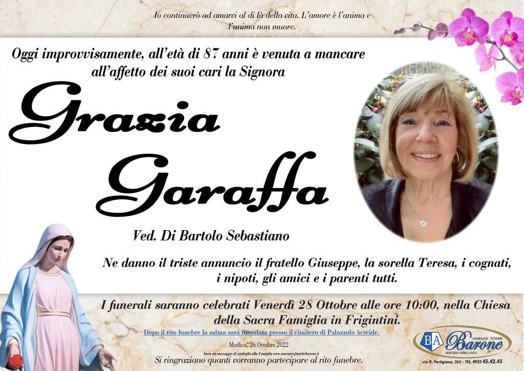 Necrologi: Grazia Garaffa - Ragusa Oggi