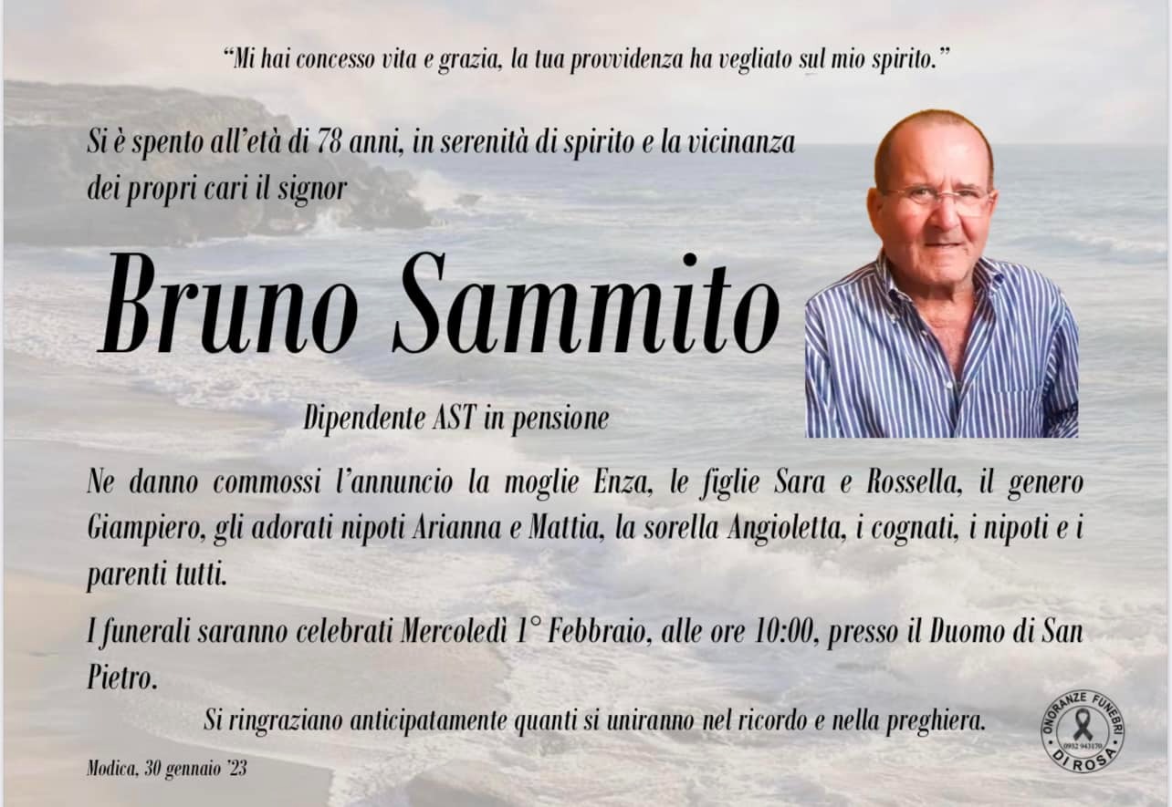 Necrologi: Bruno Sammito - Ragusa Oggi