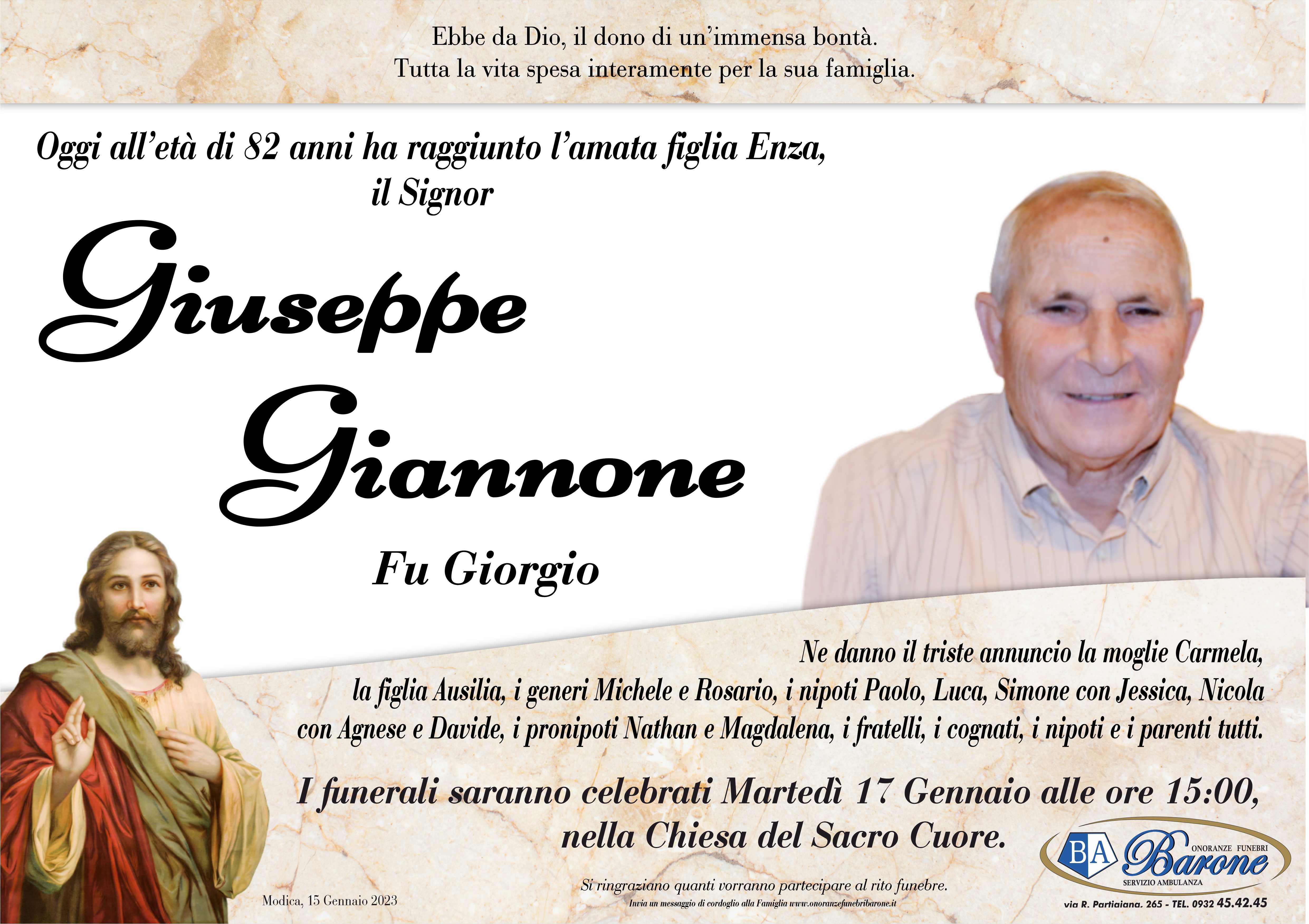 Necrologi: Giuseppe Giannone - Ragusa Oggi
