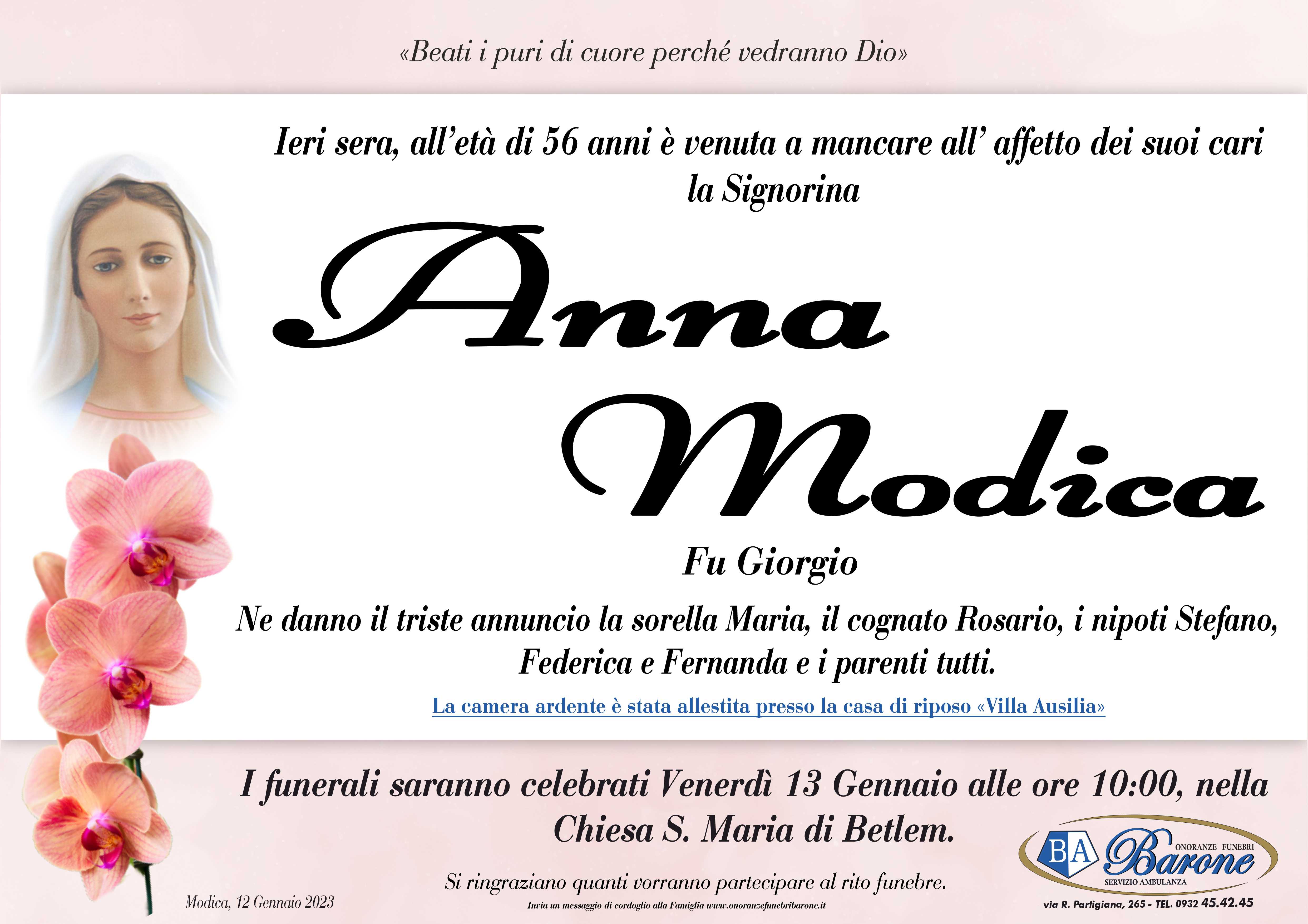 Necrologi: Anna Modica - Ragusa Oggi