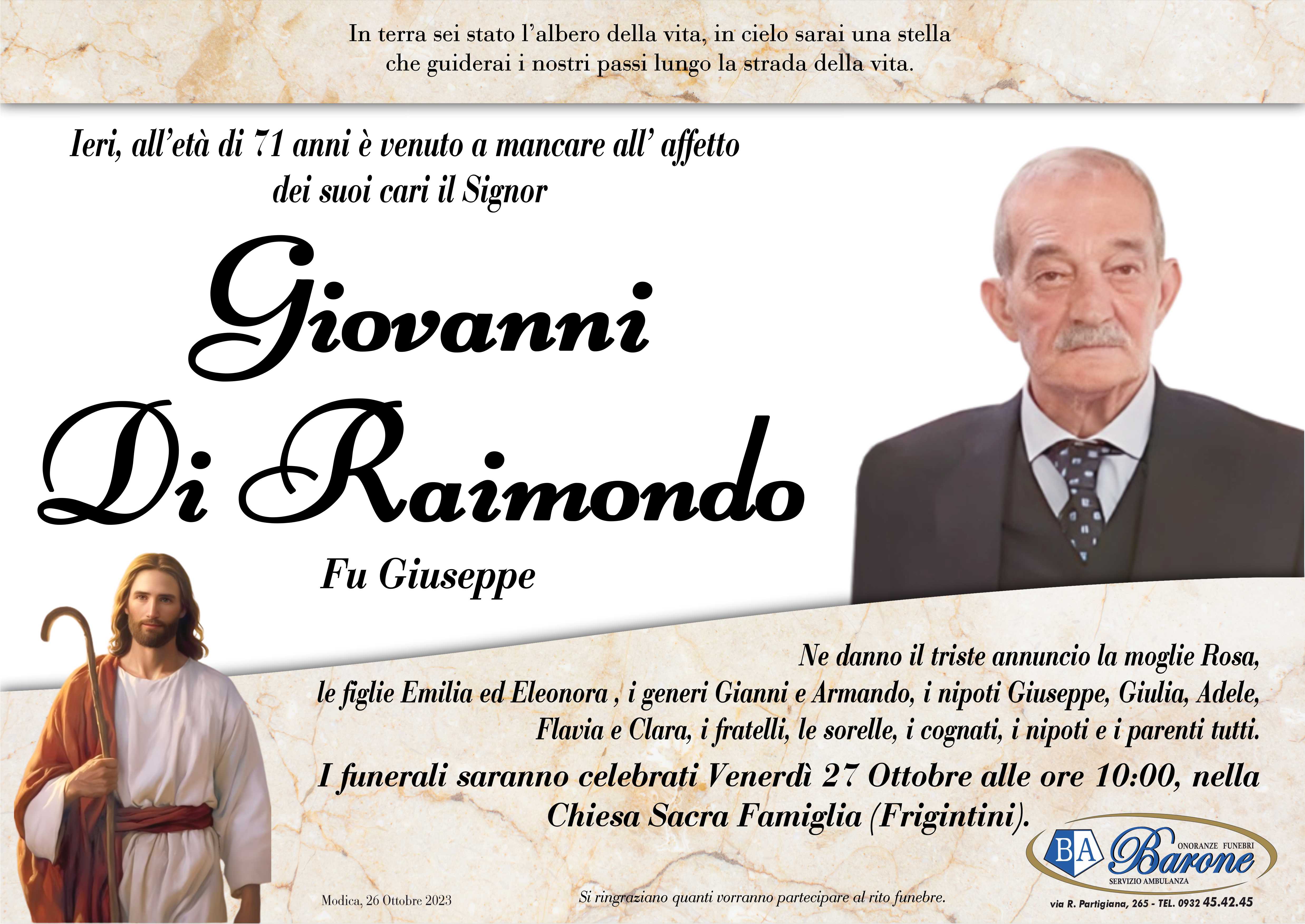 Necrologi: Giovanni Di Raimondo - Ragusa Oggi