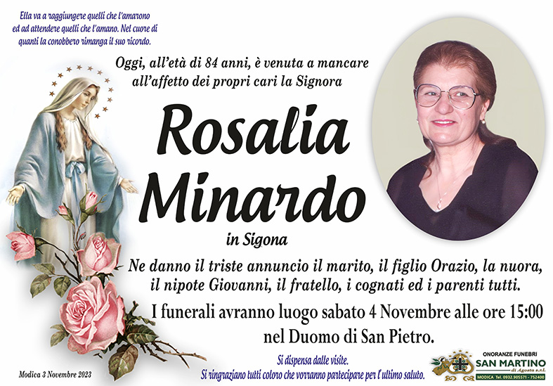 Necrologi: Rosalia Minardo - Ragusa Oggi