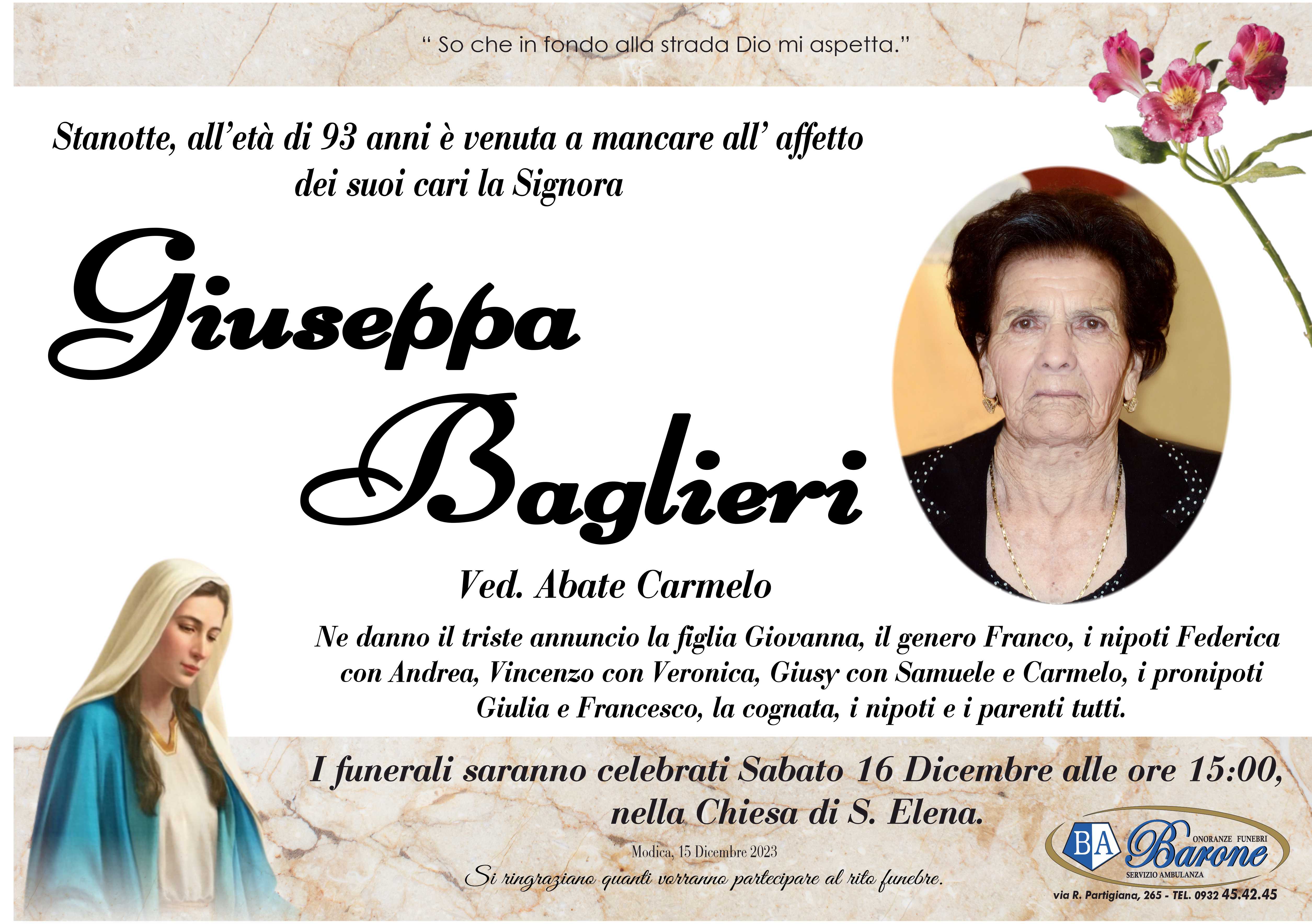Necrologi: Giuseppa Baglieri - Ragusa Oggi