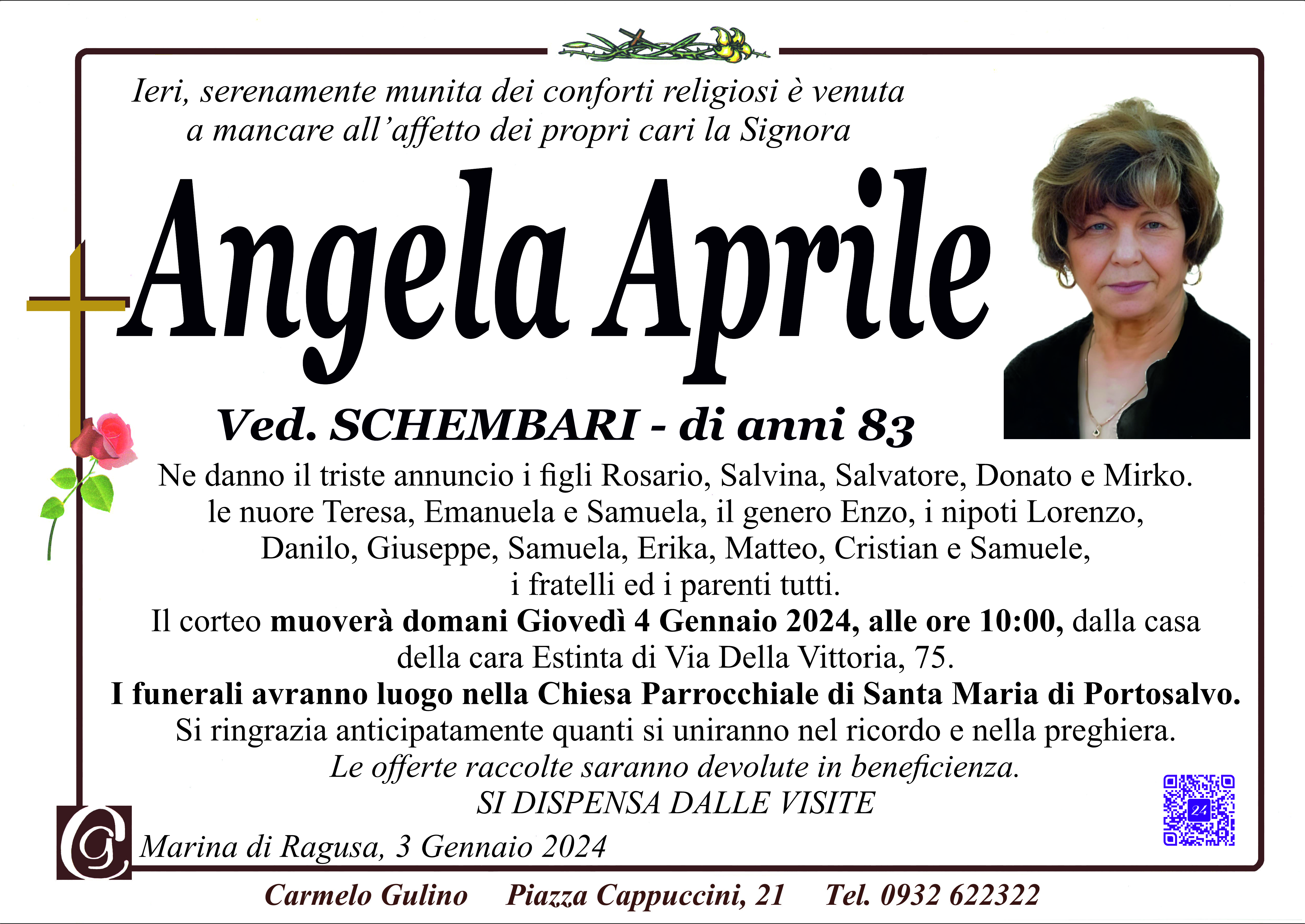 Necrologi: Angela Aprile - Ragusa Oggi