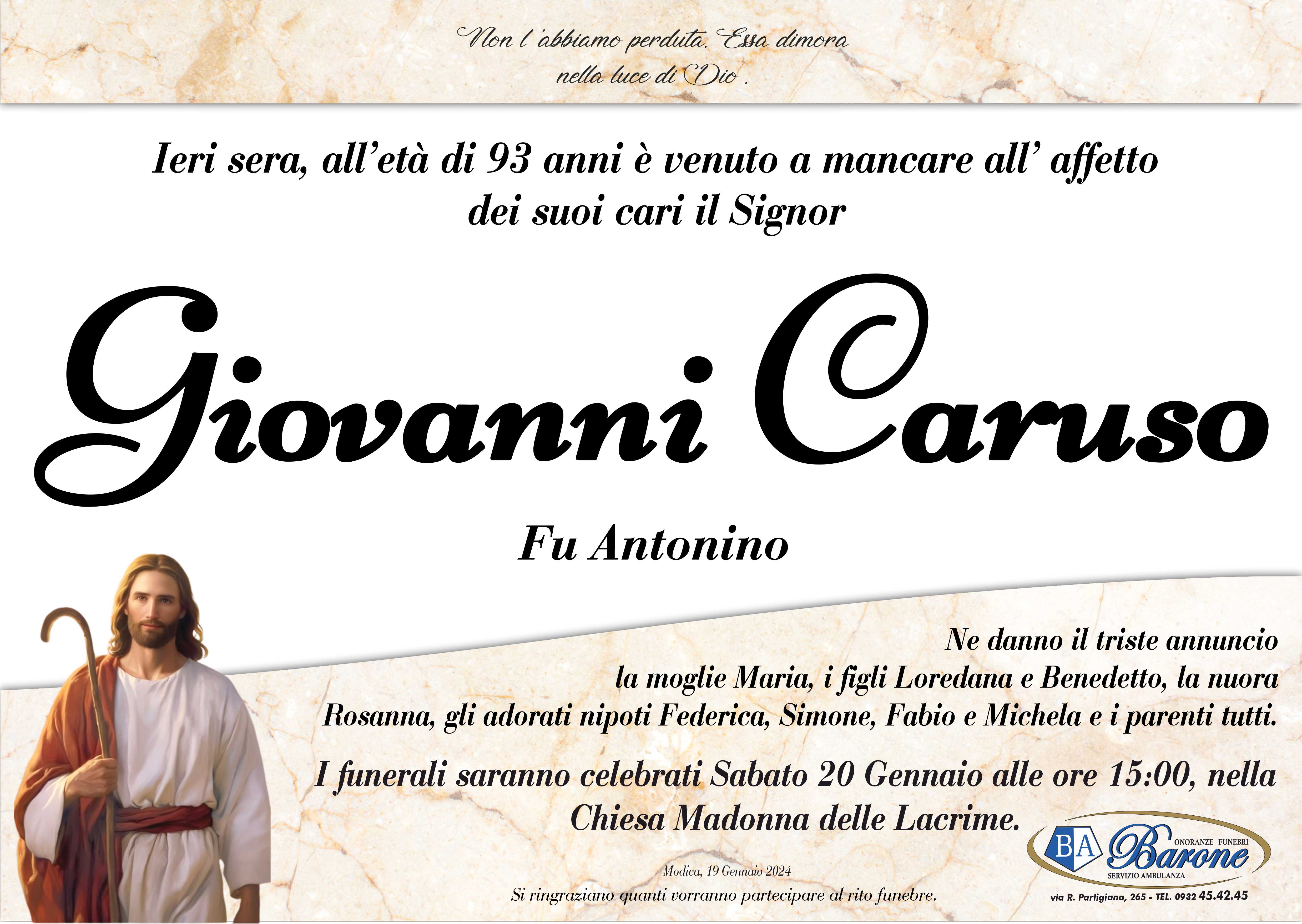 Necrologi: Giovanni Caruso - Ragusa Oggi