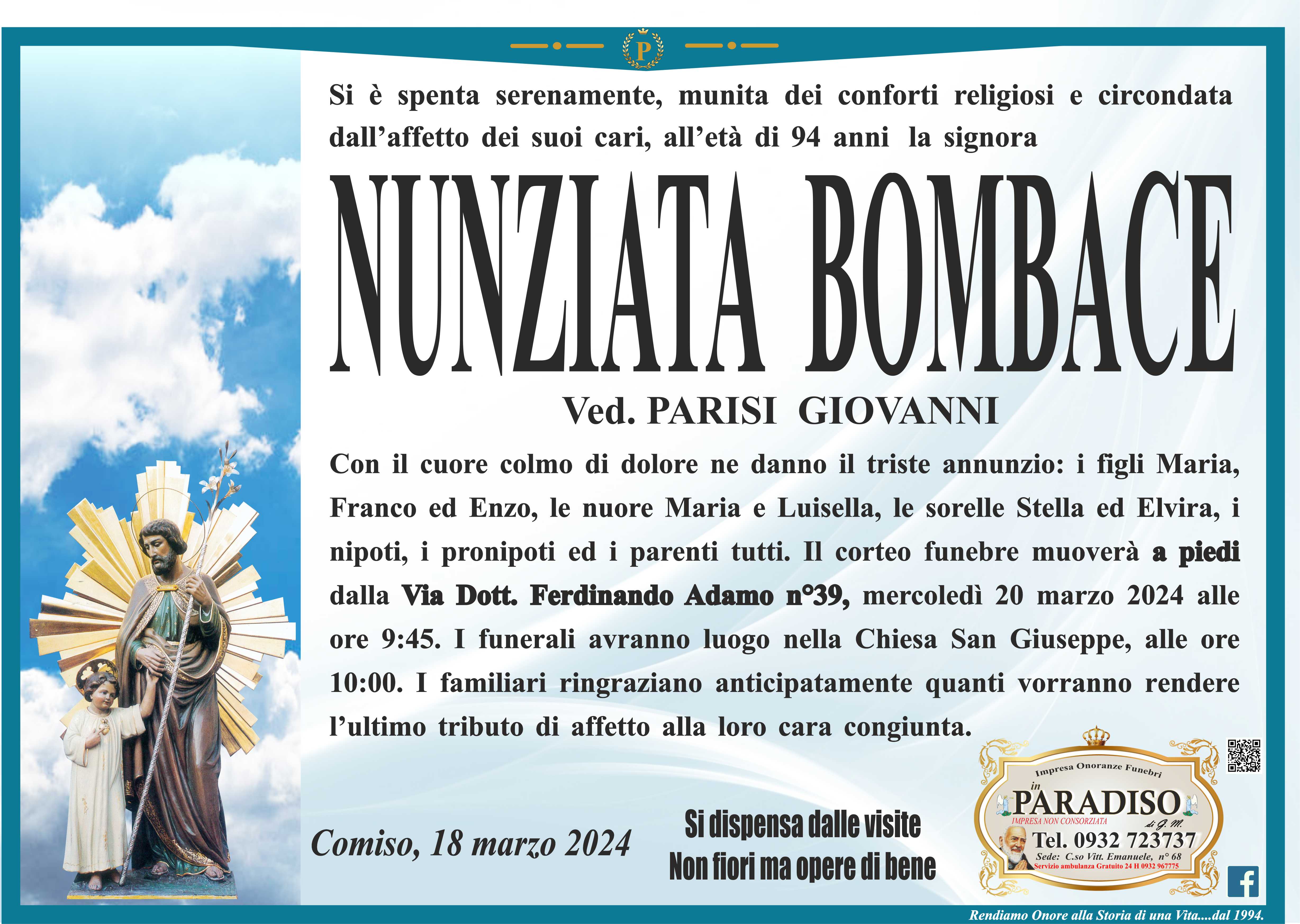 Necrologi: Nunziata Bombace - Ragusa Oggi
