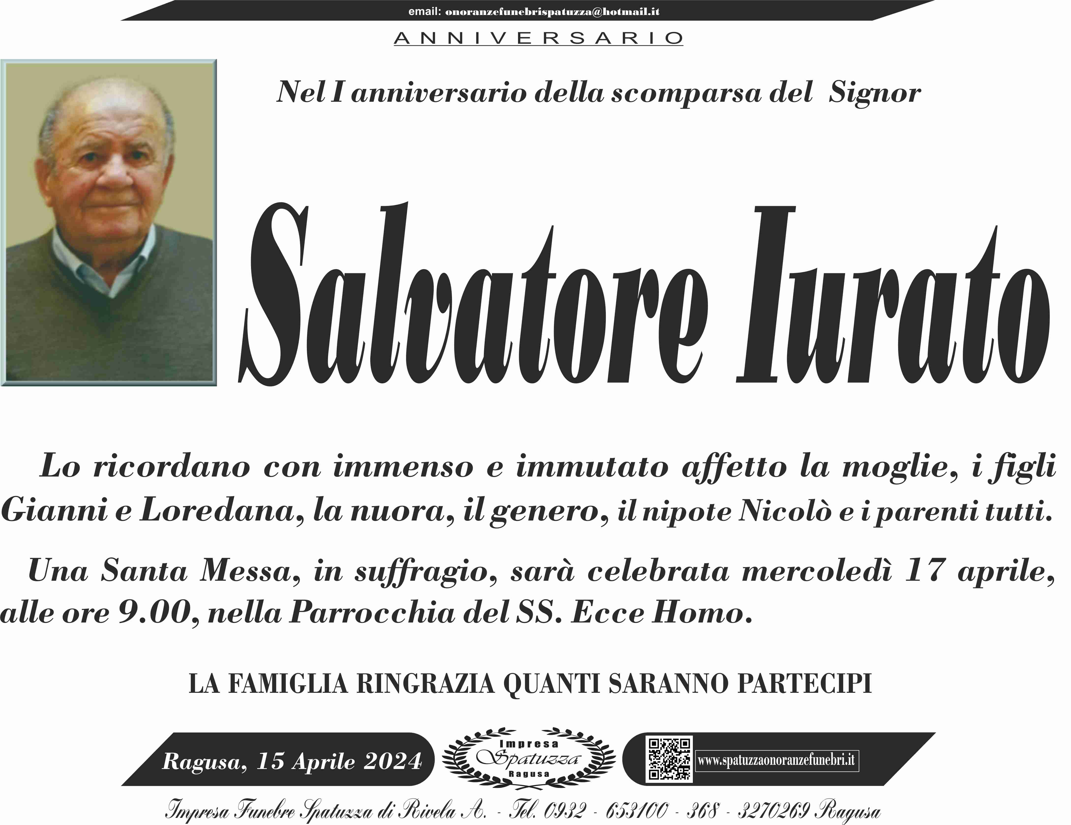 Anniversario: Salvatore Iurato - Ragusa Oggi