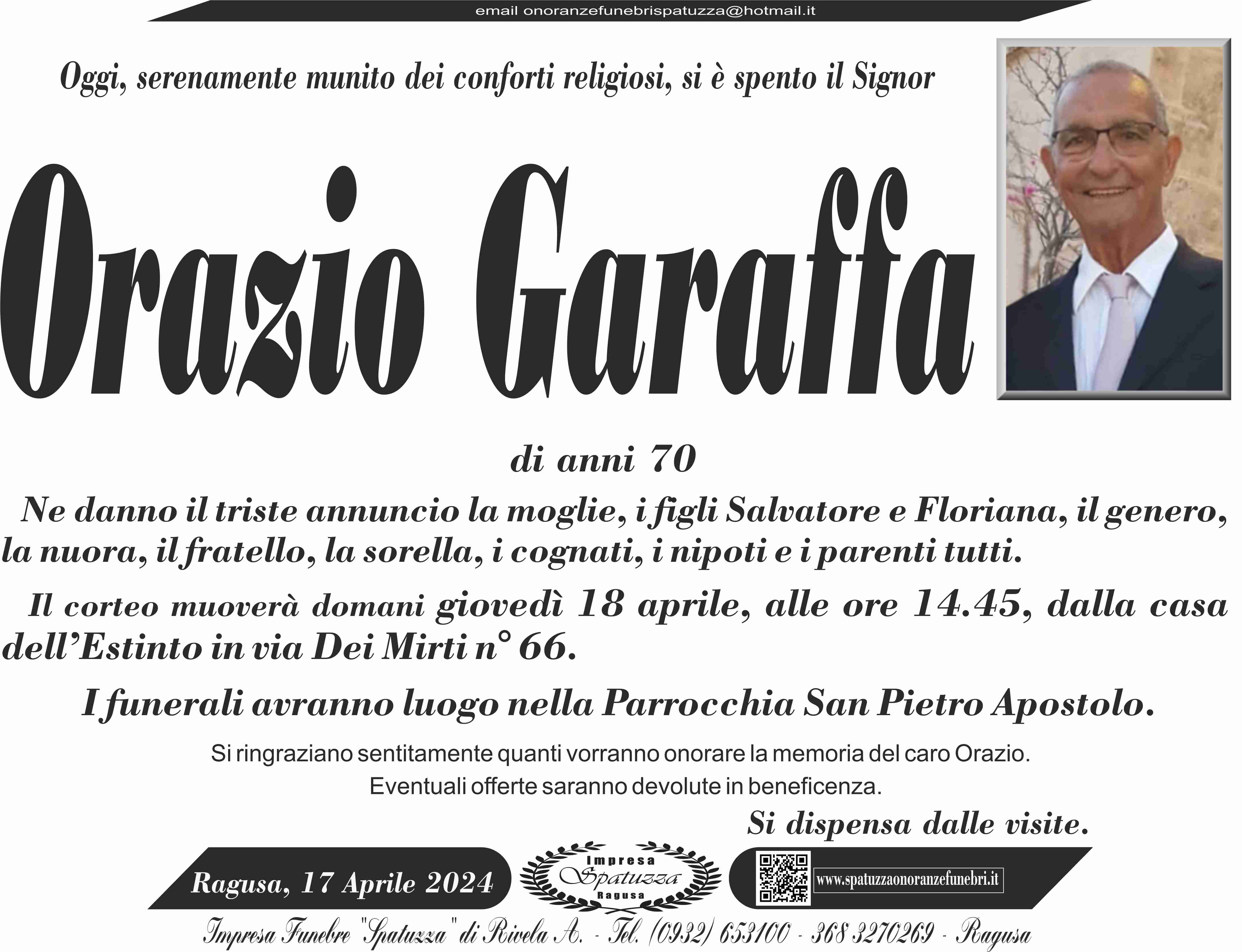 Necrologi: Orazio Garaffa - Ragusa Oggi