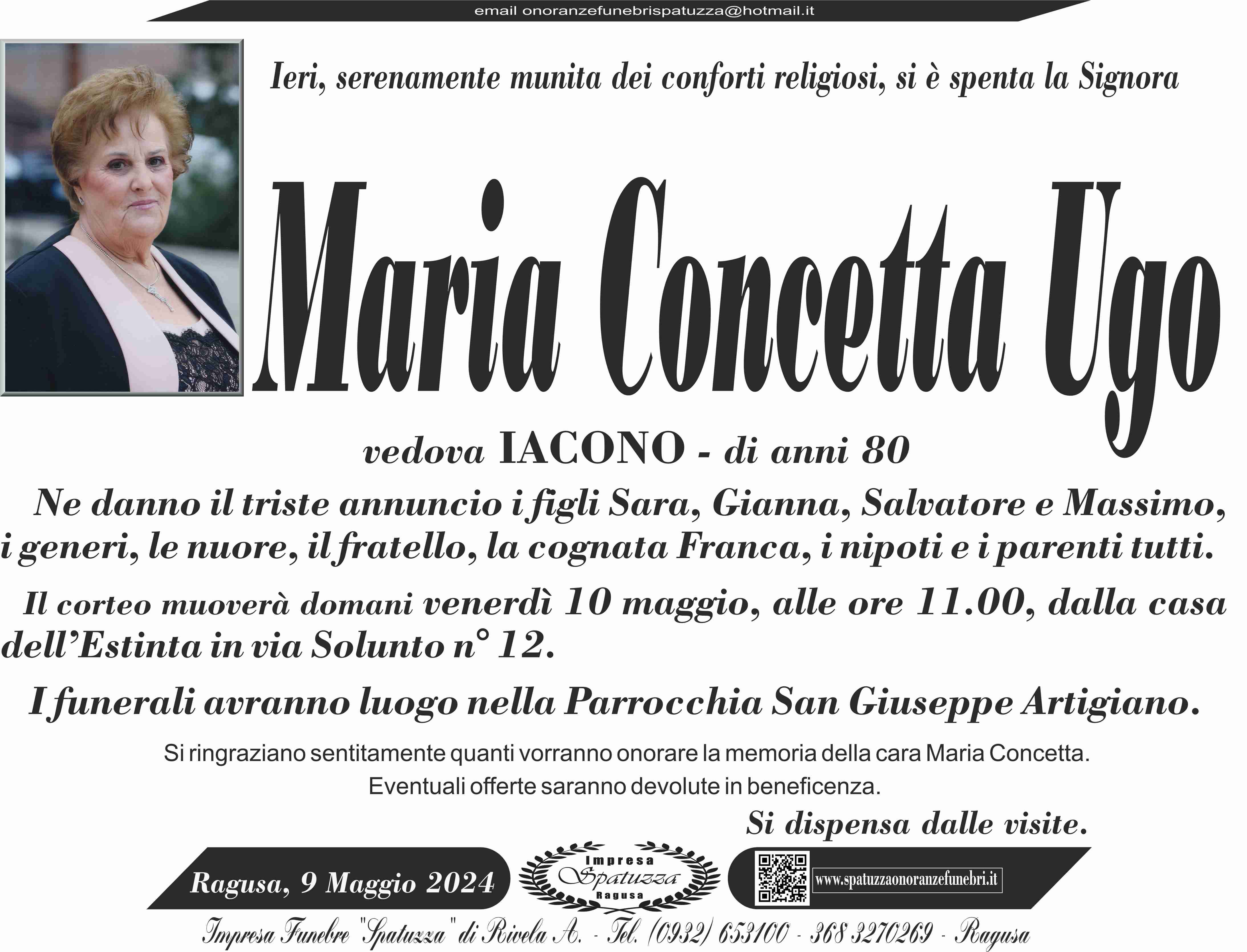 Necrologi: Maria Concetta Ugo - Ragusa Oggi