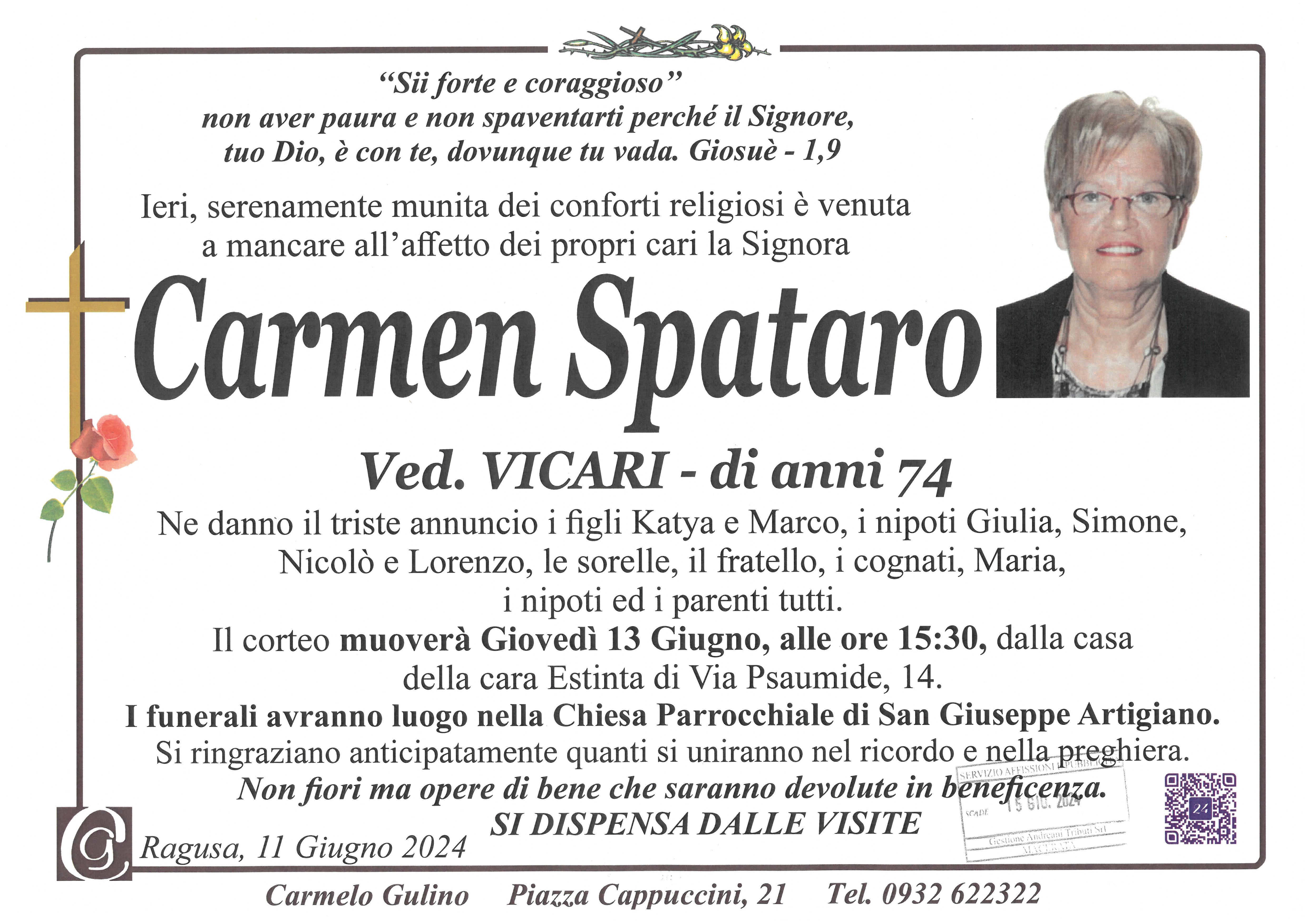 Necrologi: Carmen Spataro - Ragusa Oggi