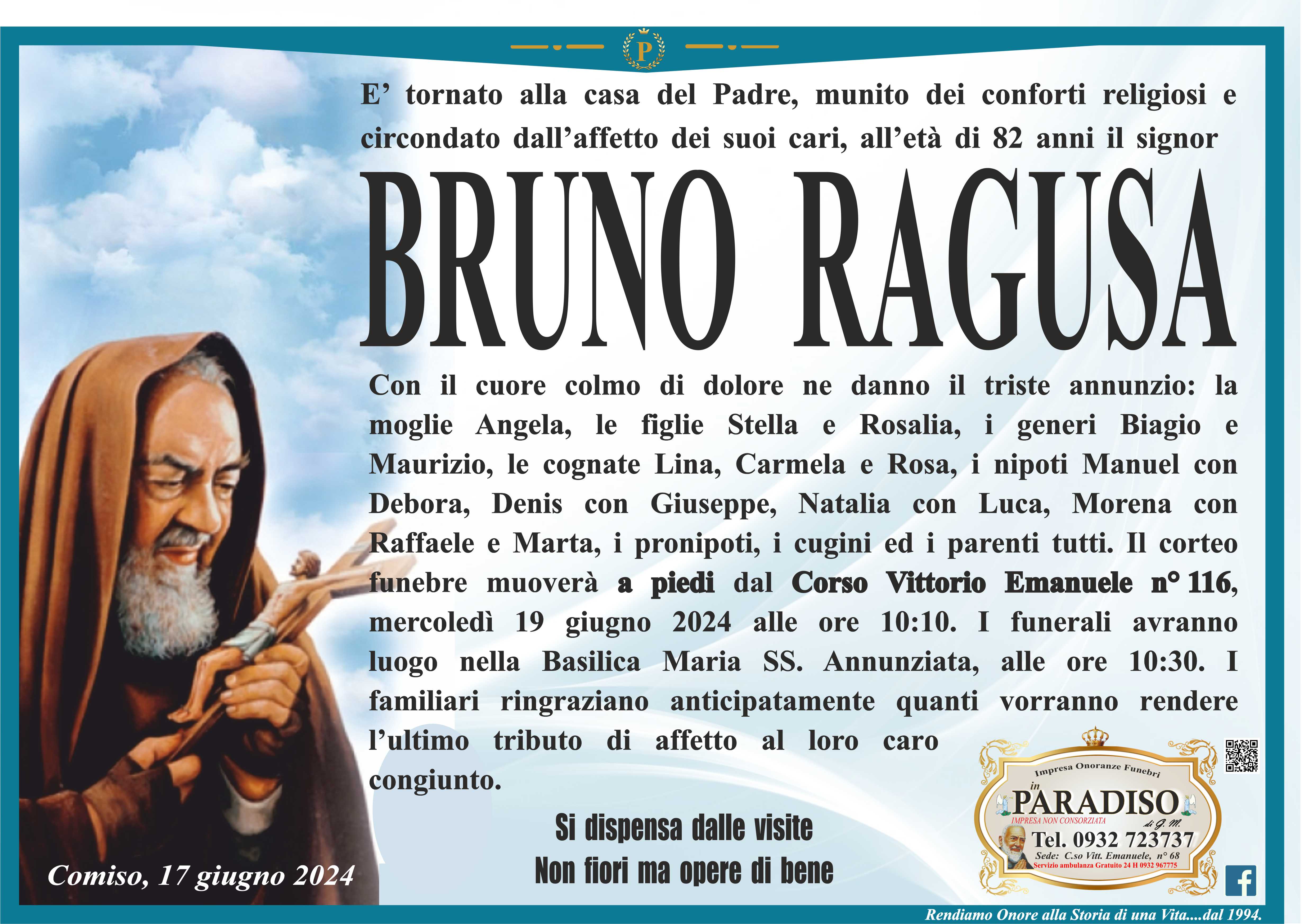 Necrologi: Bruno Ragusa - Ragusa Oggi