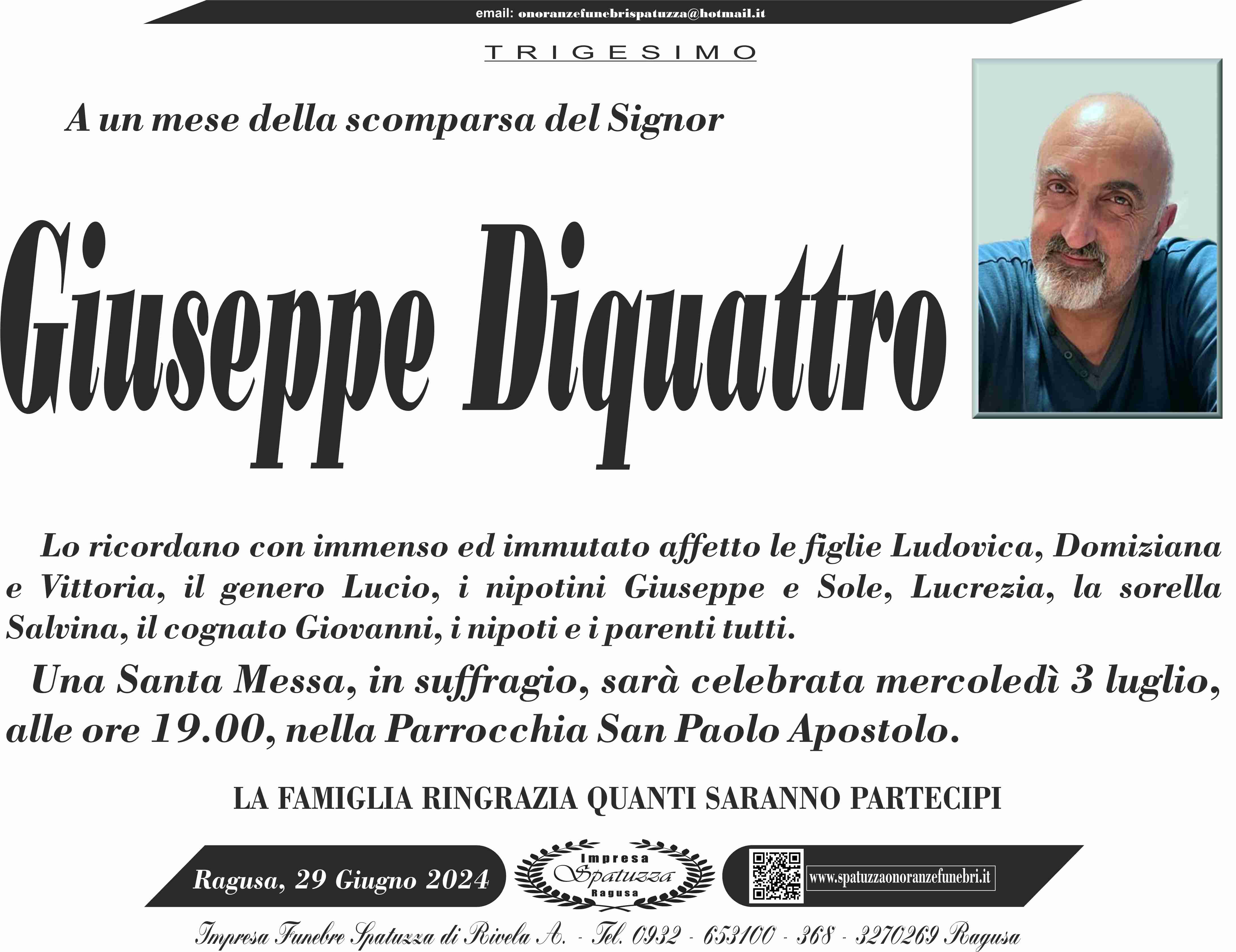 Trigesimo Giuseppe Diquattro - Ragusa Oggi