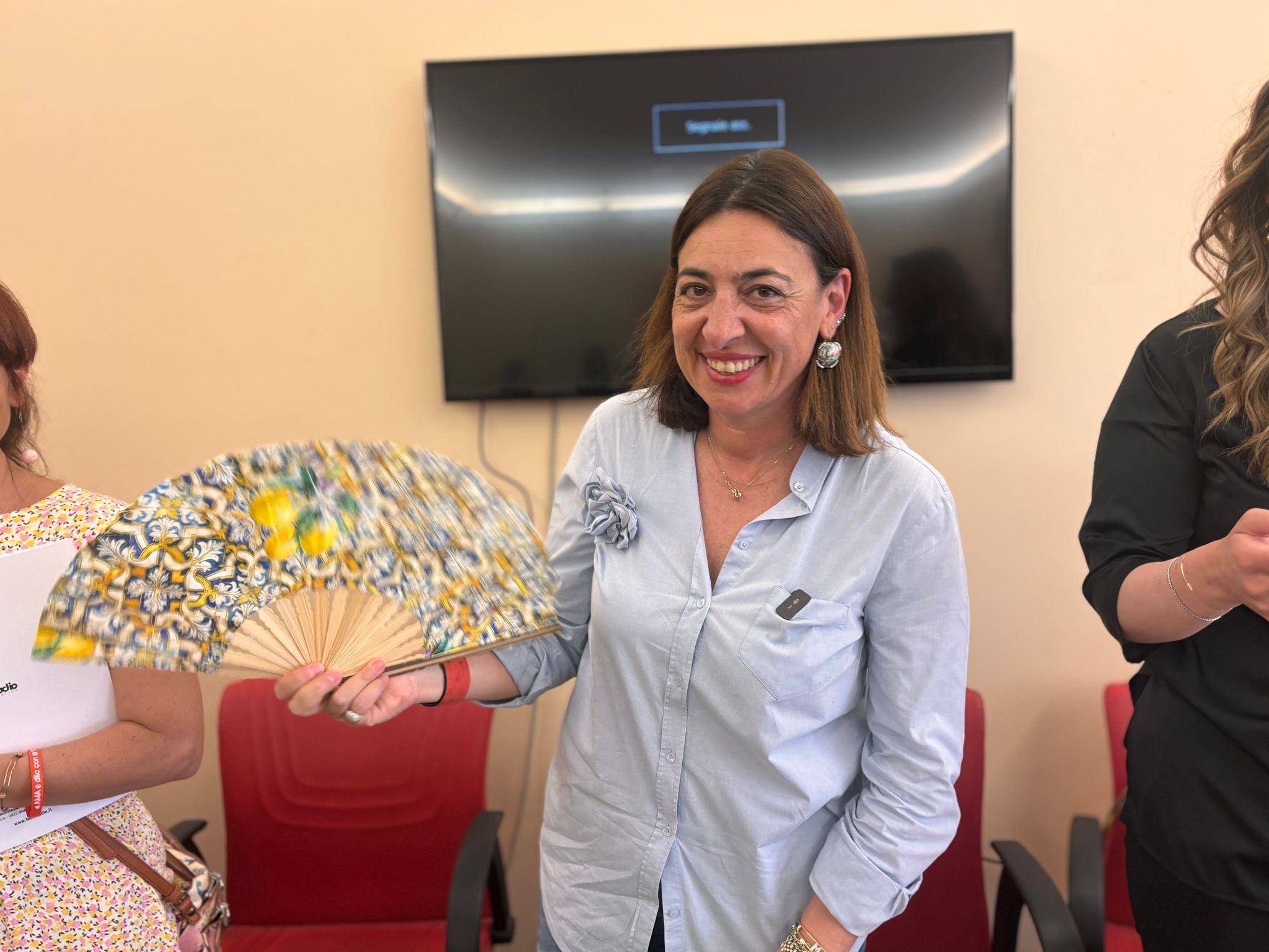 Un piccolo fuori programma nel corso dell'incontro che la giunta ...