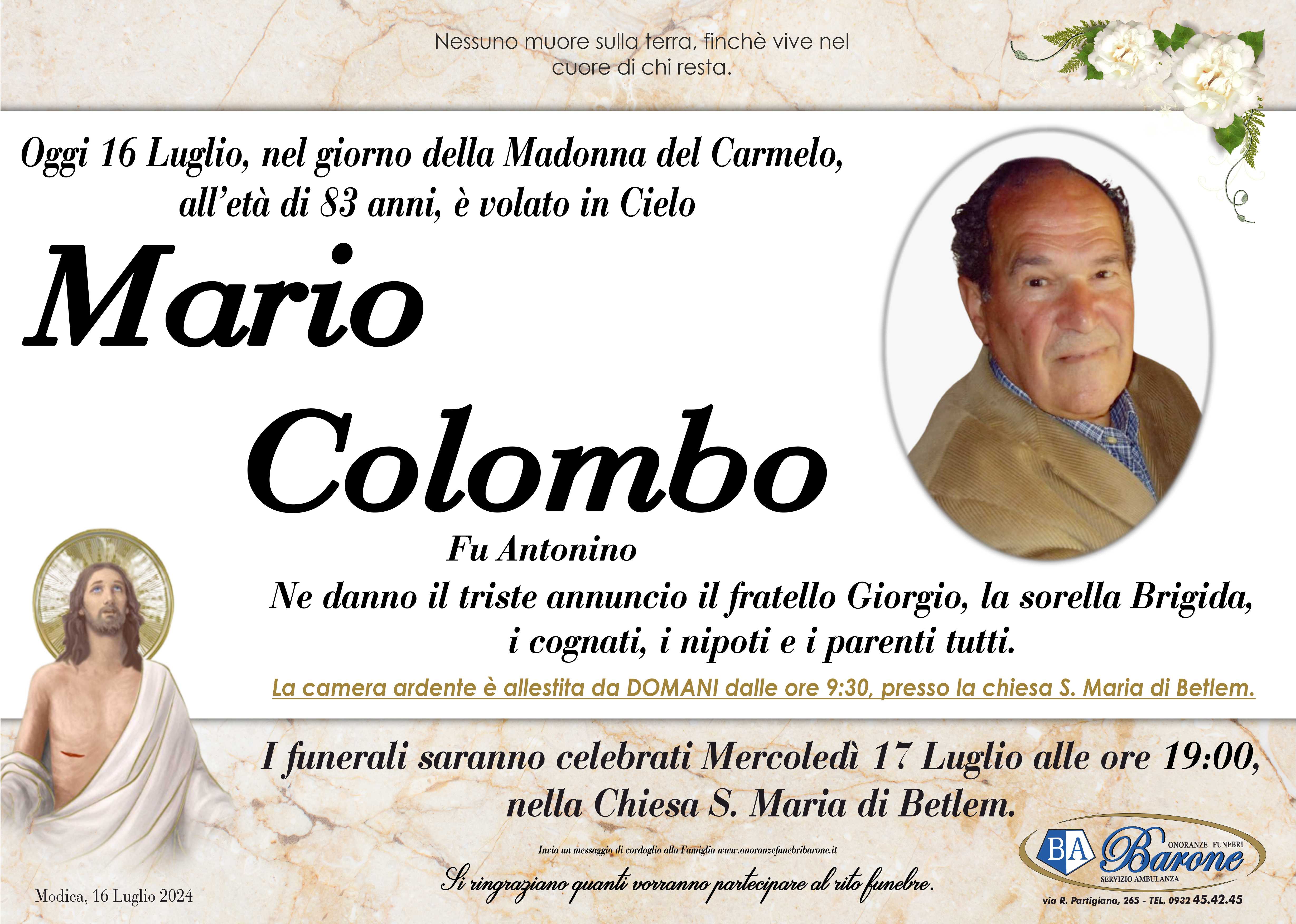 Necrologi: Mario Colombo - Ragusa Oggi
