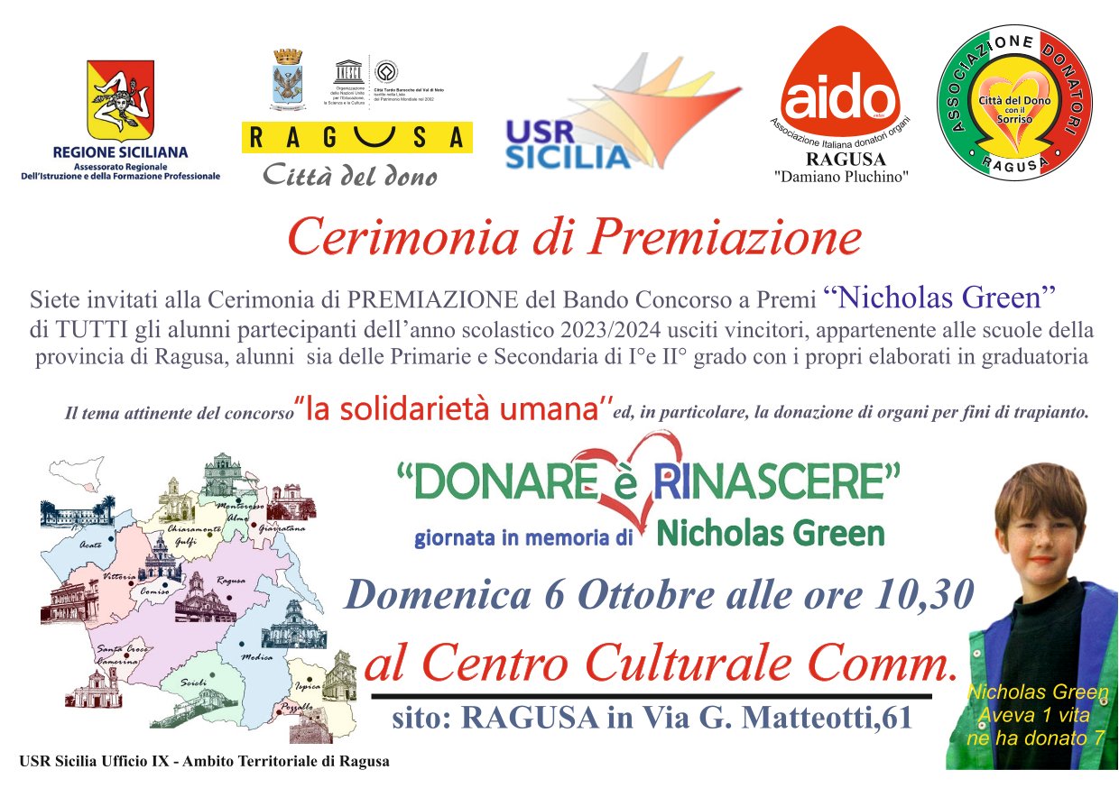 Ragusa: premio "Nicholas Green" - Ragusa Oggi