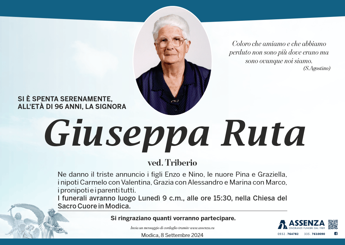 Necrologi: Giuseppa Ruta - Ragusa Oggi