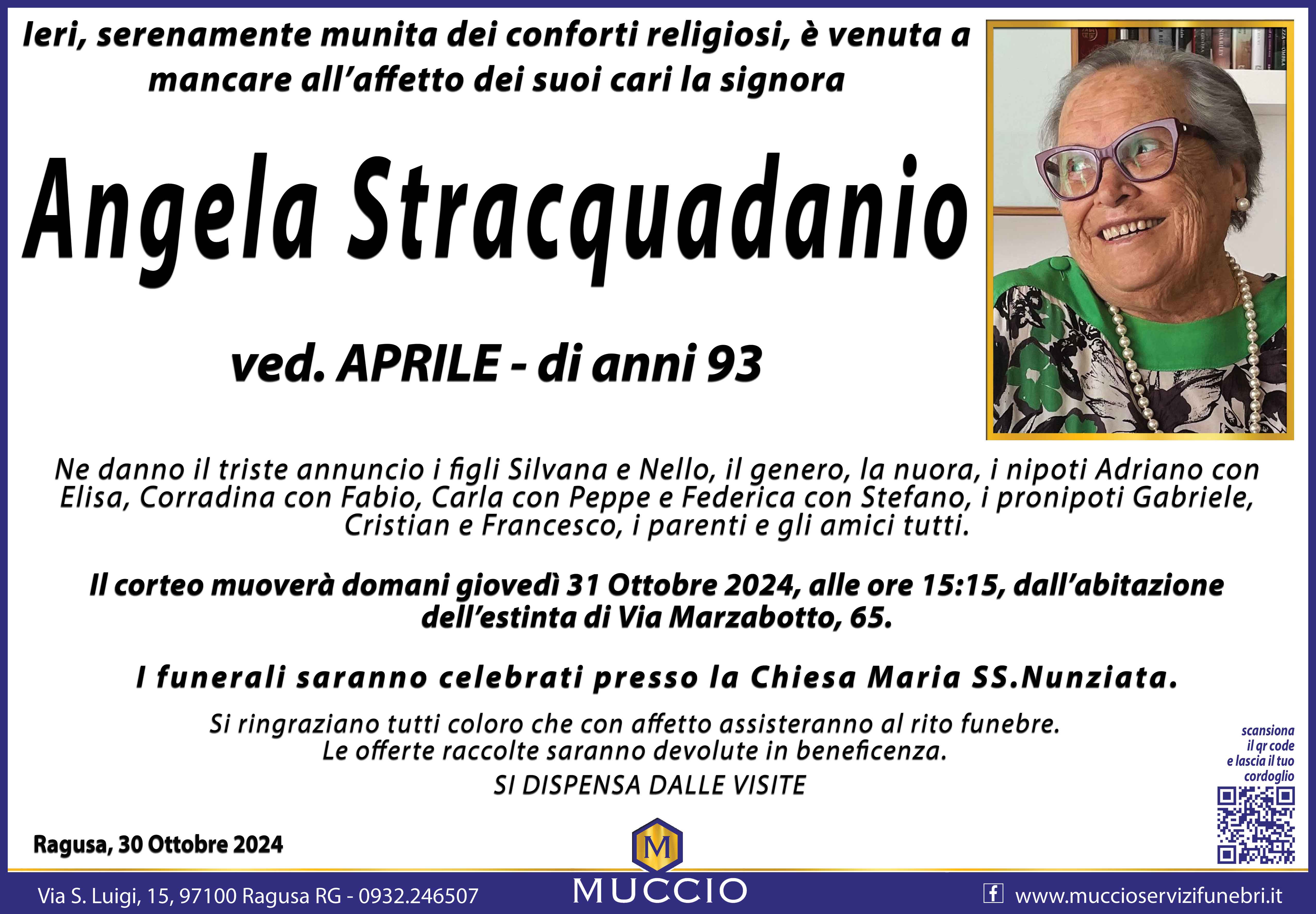 Necrologi: Angela Stracquadanio - Ragusa Oggi