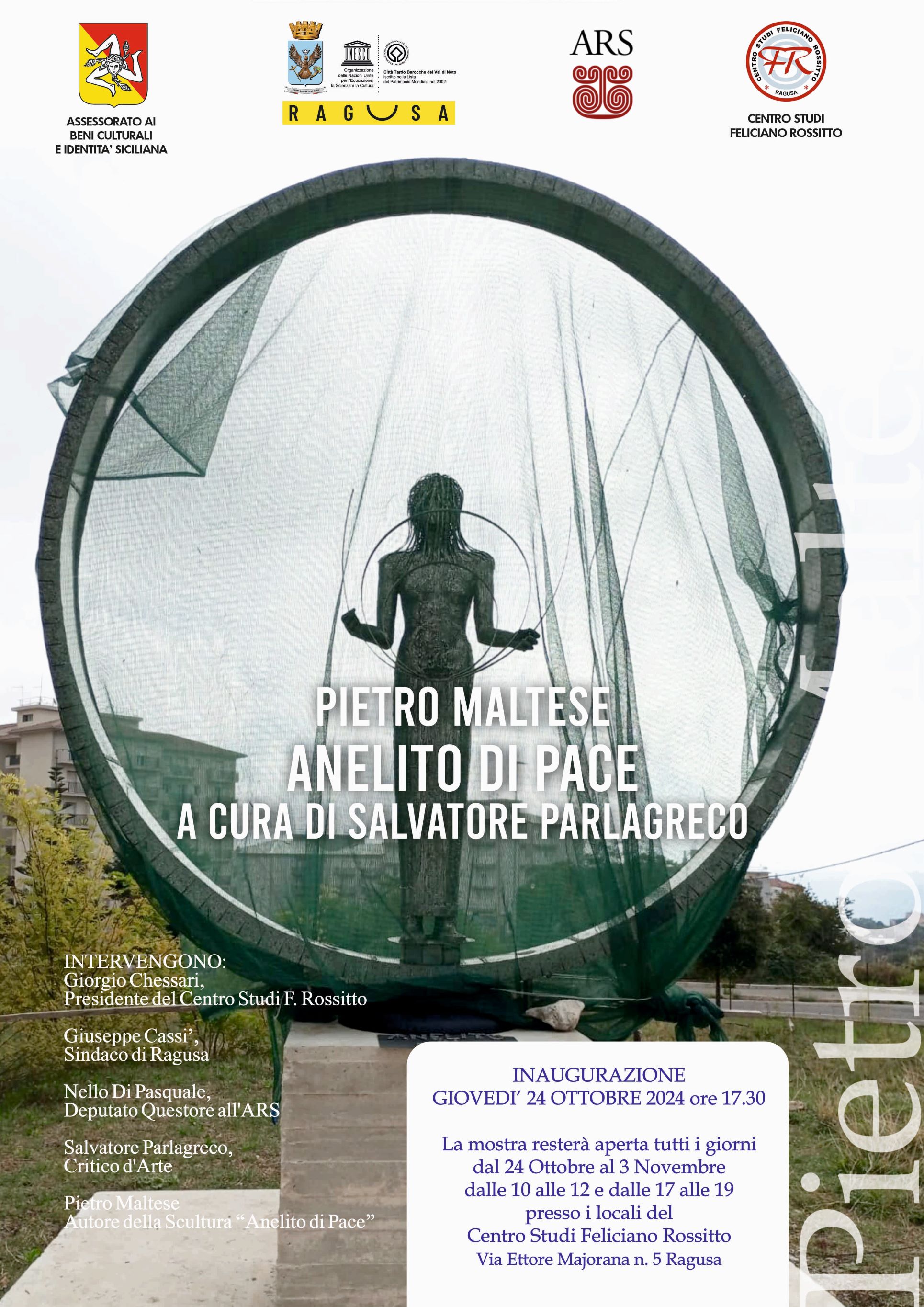 Anelito di Pace: una scultura del maestro Pietro Maltese donata al ...