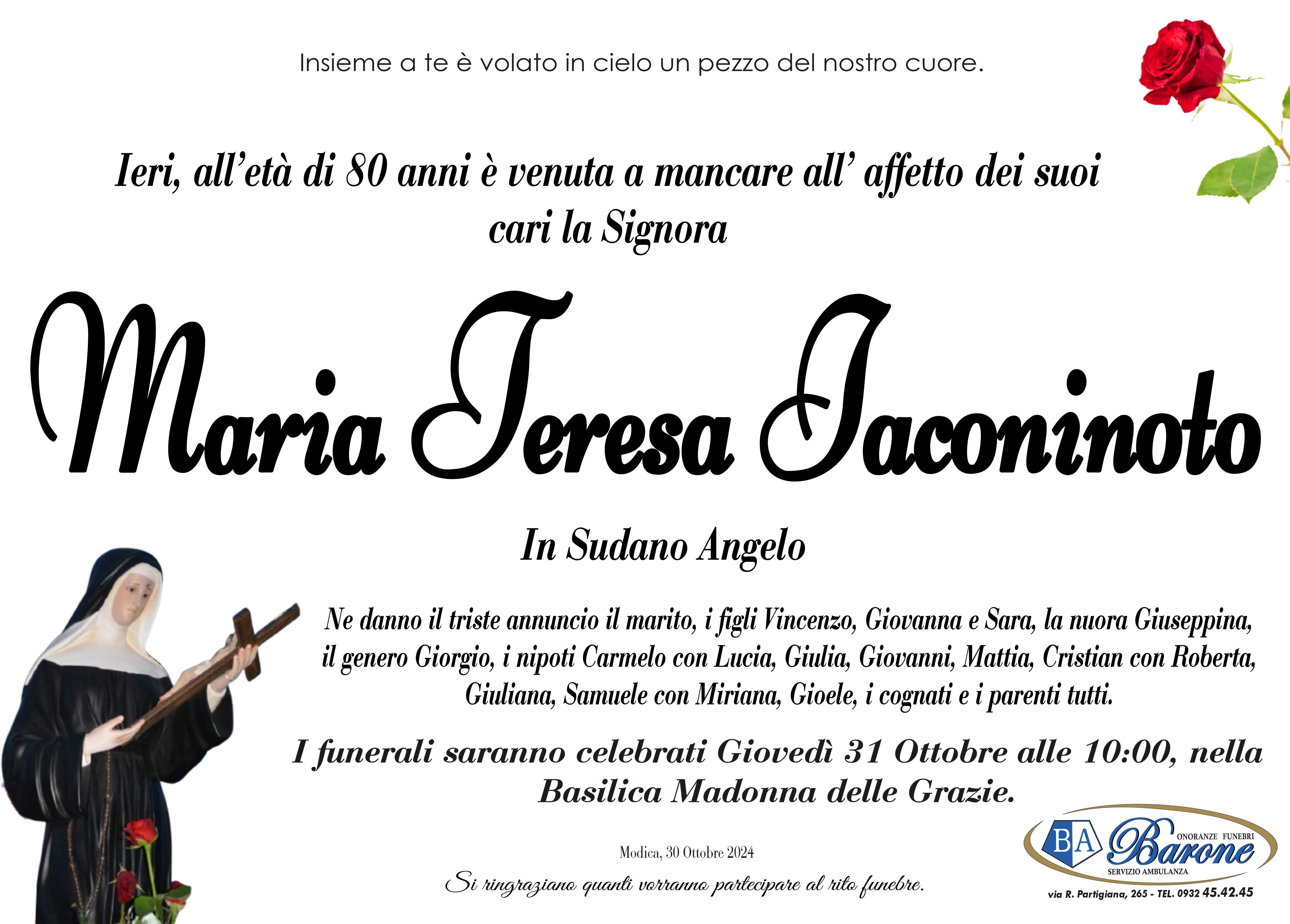 Necrologi: E' deceduta Maria Teresa Iaconinoto - Ragusa Oggi