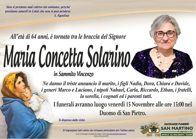 Necrologi: Maria Concetta Solarino - Ragusa Oggi