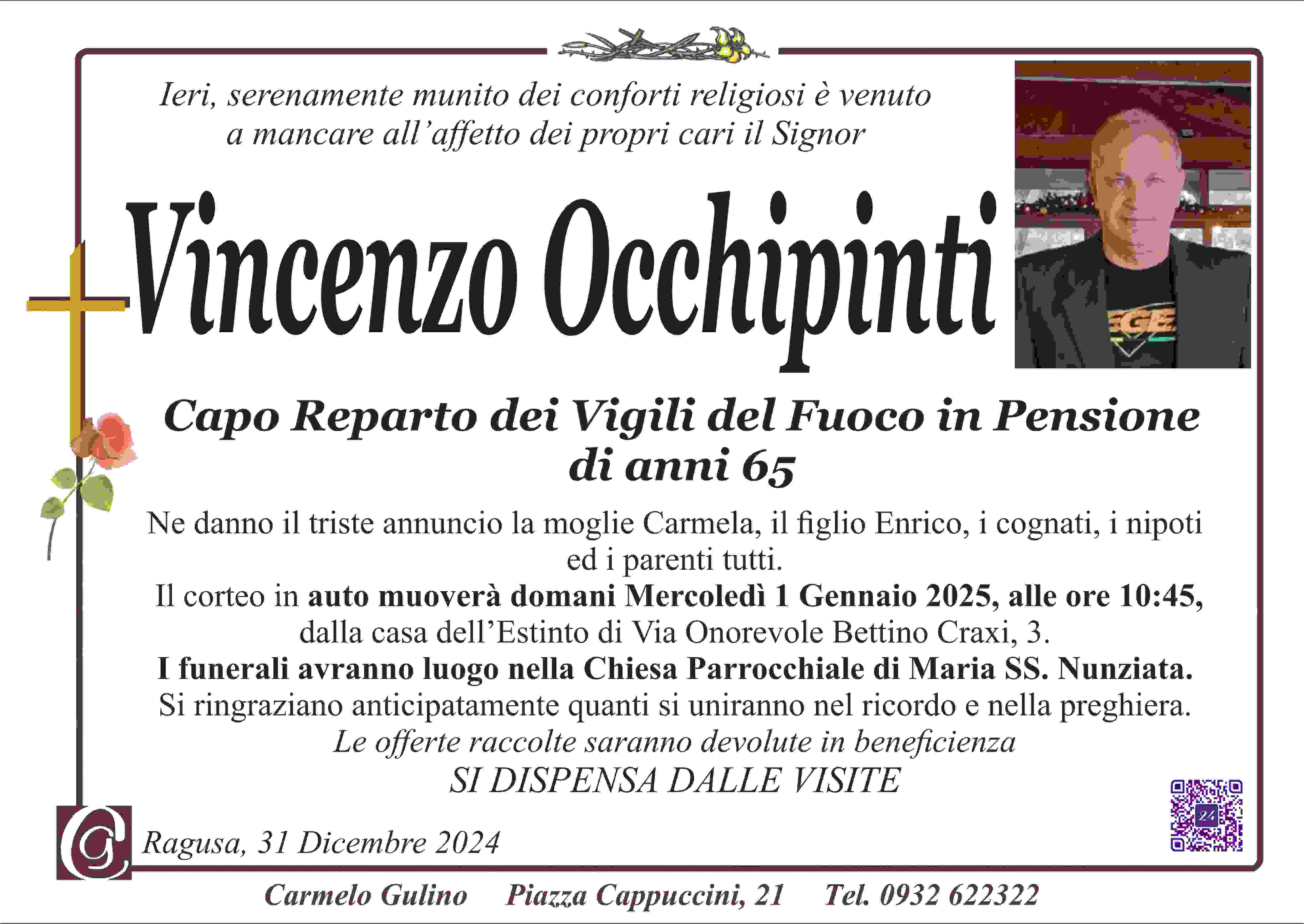 Necrologi: Vincenzo Occhipinti - Ragusa Oggi