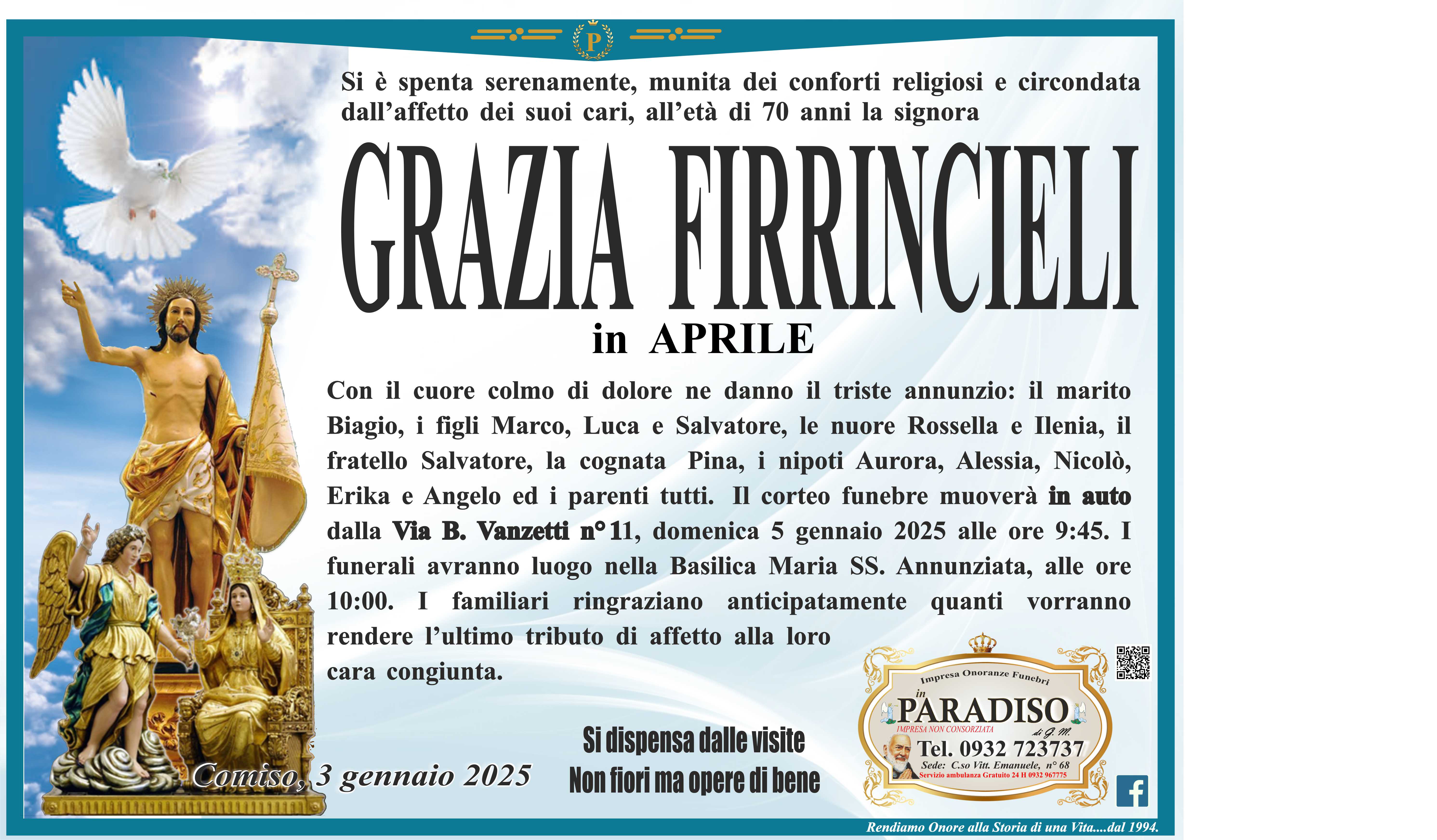 Necrologi: Grazia Firrincieli - Ragusa Oggi