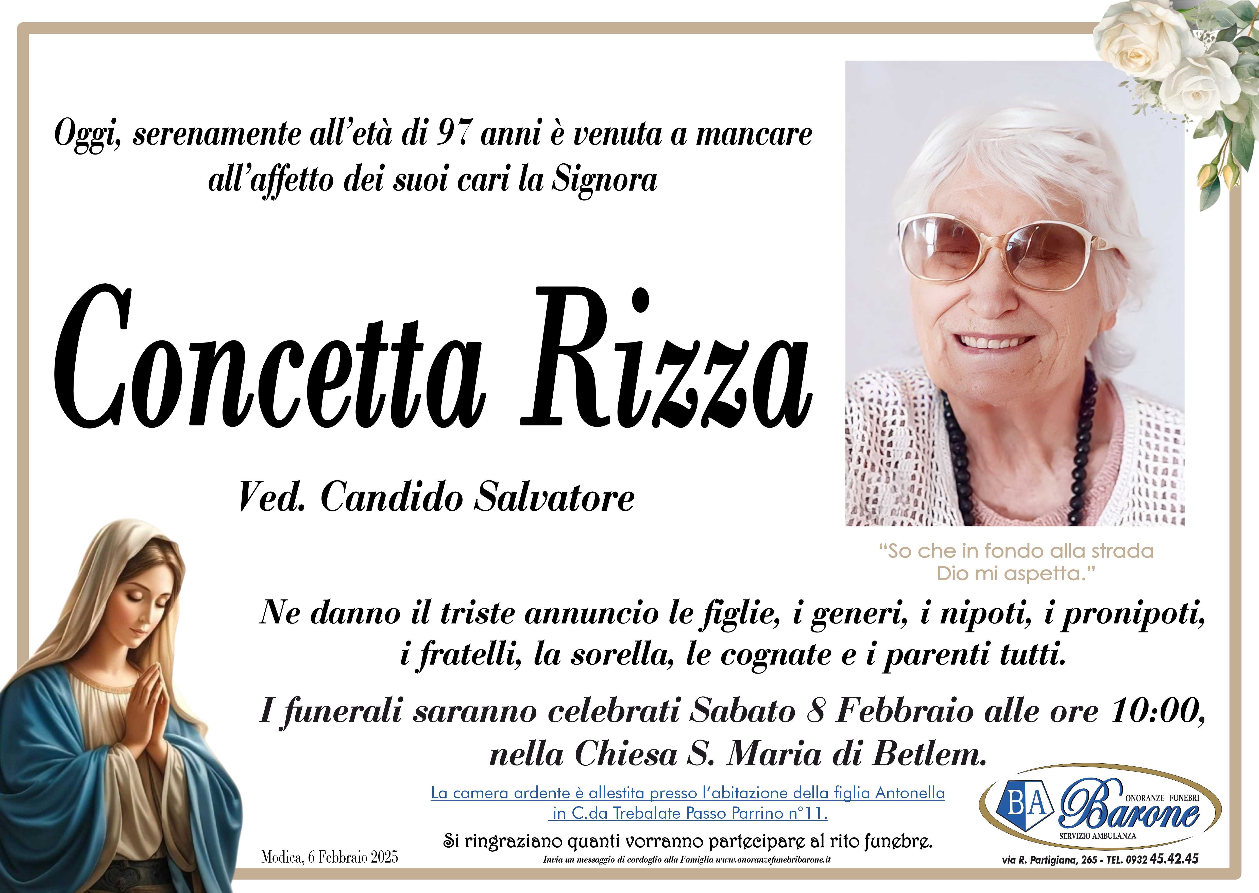 Necrologi: Concetta Rizza - Ragusa Oggi