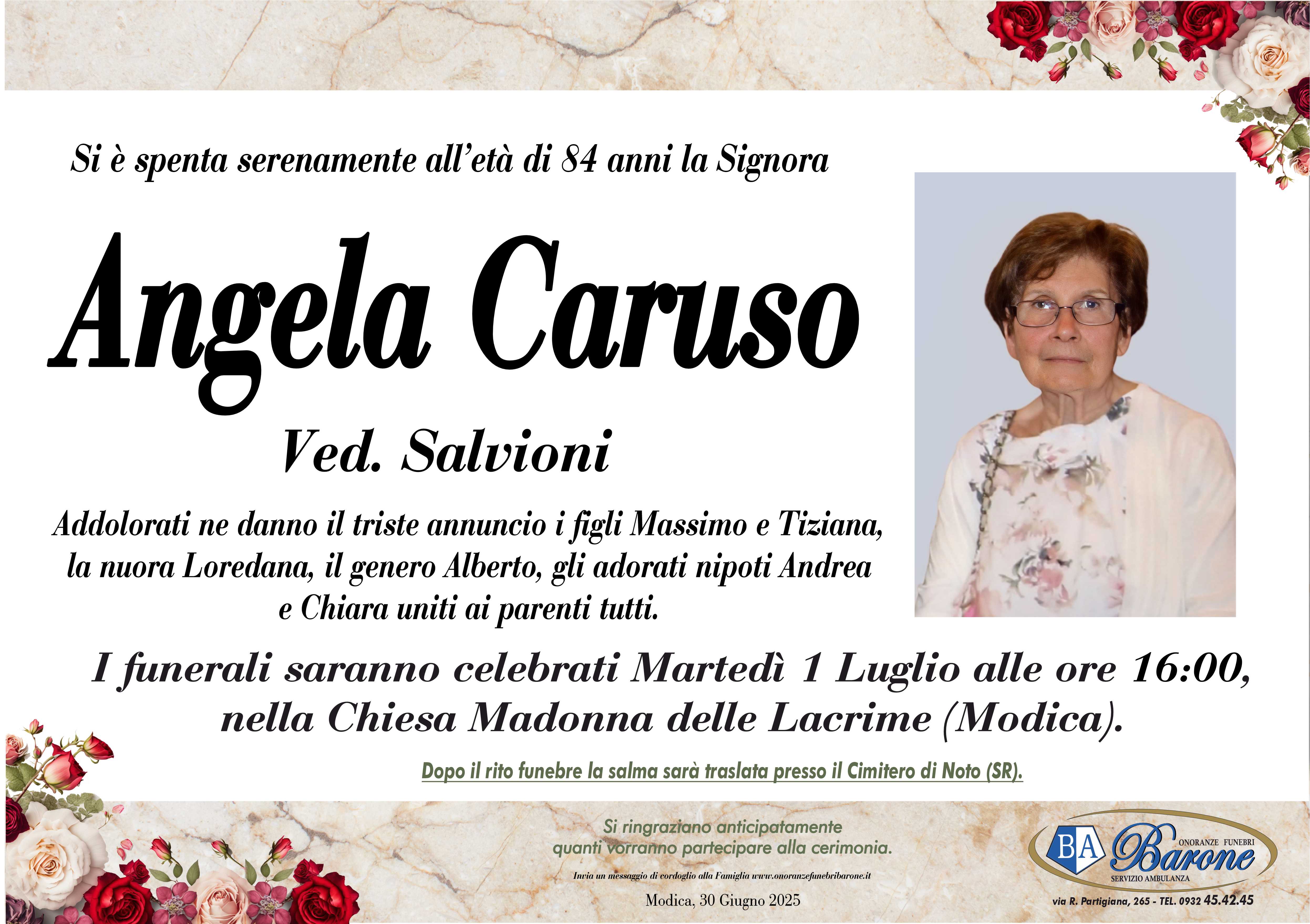 Necrologi: Angela Caruso - Ragusa Oggi