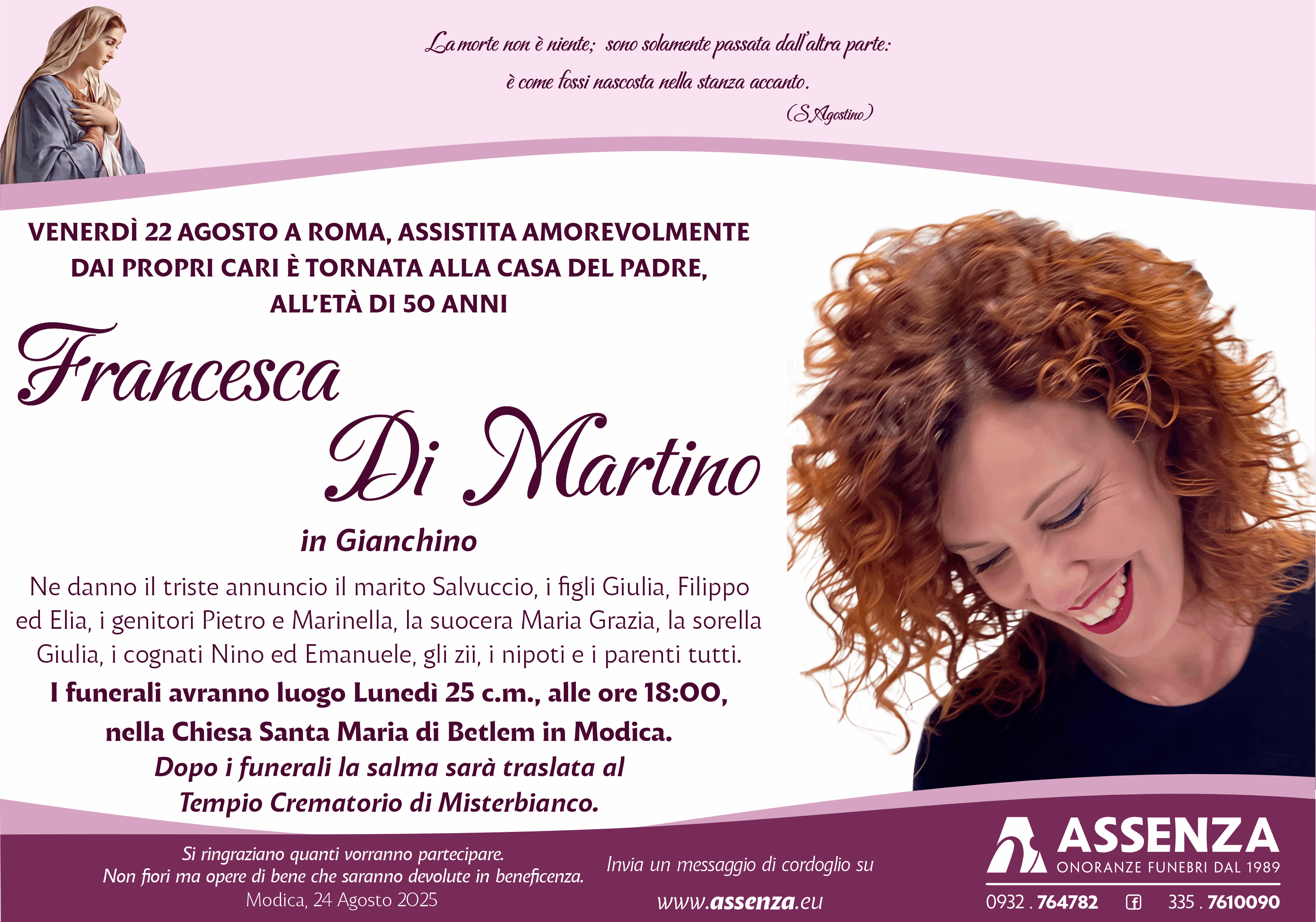 E' deceduta Francesca Di Martino - Ragusa Oggi