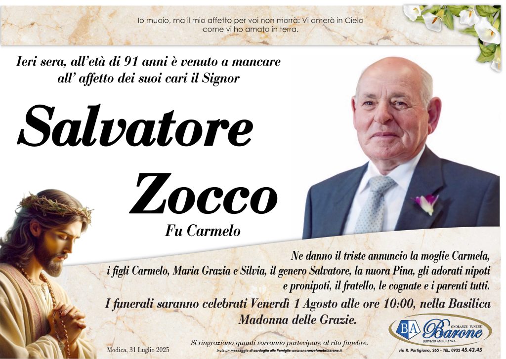Necrologi: Salvatore Zocco - Ragusa Oggi