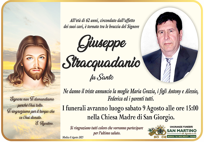 Necrologi: Giuseppe Stracquadanio - Ragusa Oggi