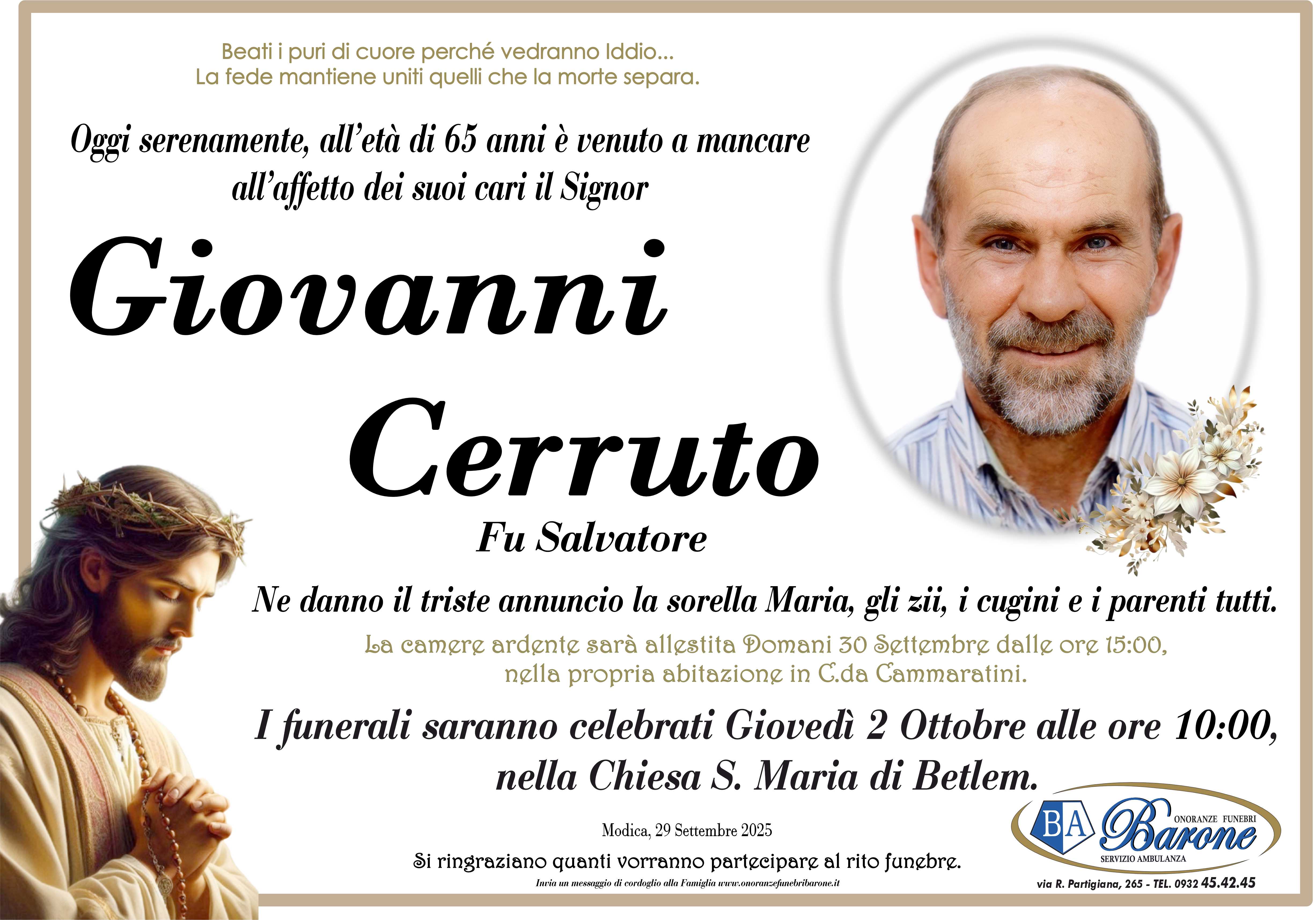 Necrologi: Giovanni Cerruto - Ragusa Oggi