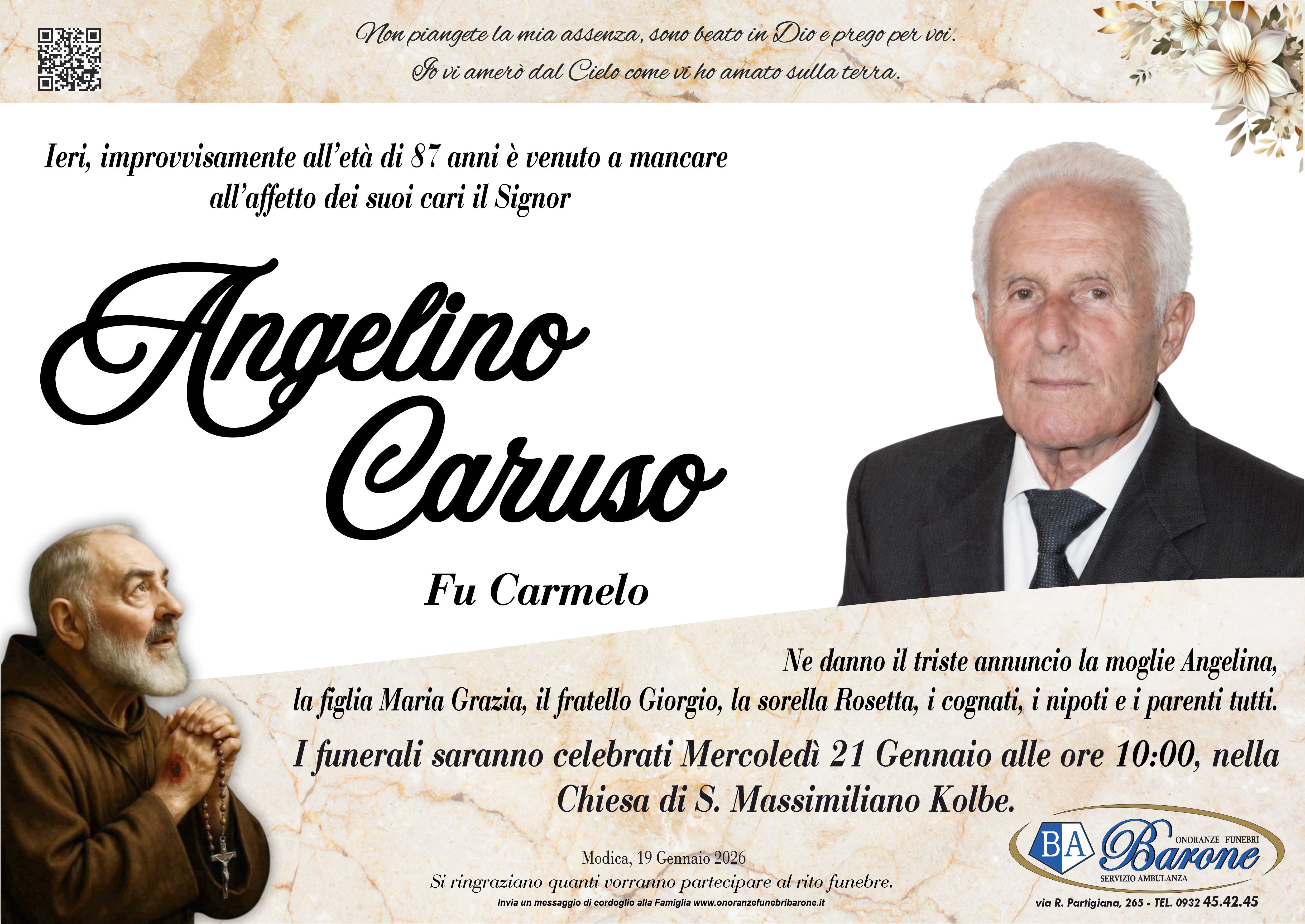 Necrologi: Angelino Caruso - Ragusa Oggi